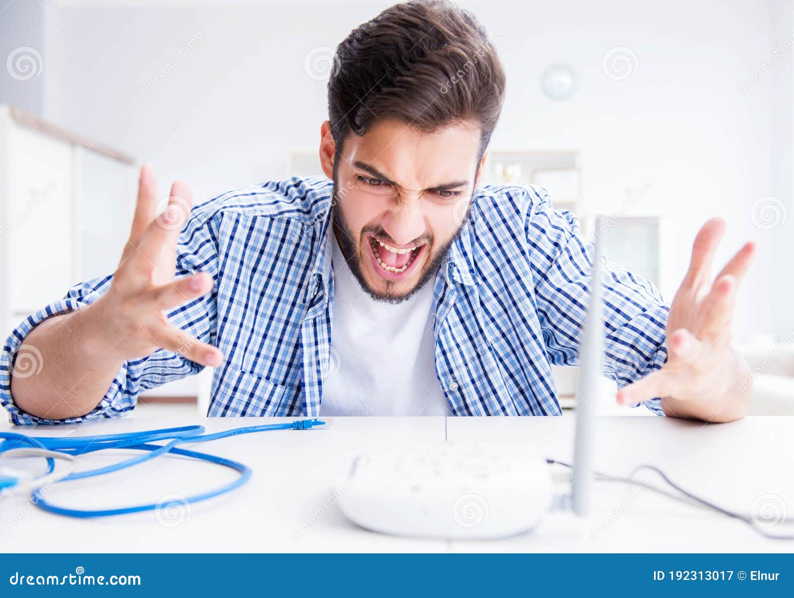 Frustrated Young Man Due To Weak Internet Reception Stock Image - Image ...