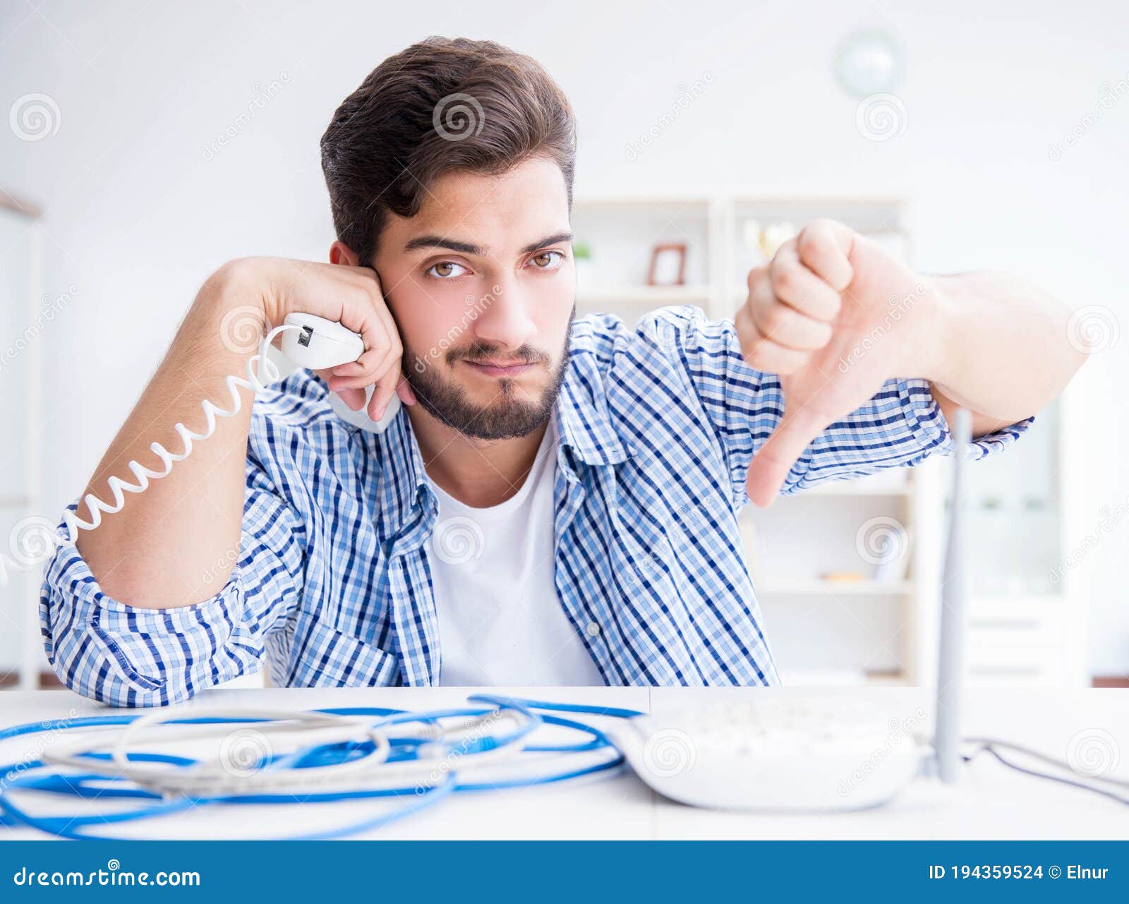 Frustrated Young Man Due To Weak Internet Reception Stock Photo - Image ...