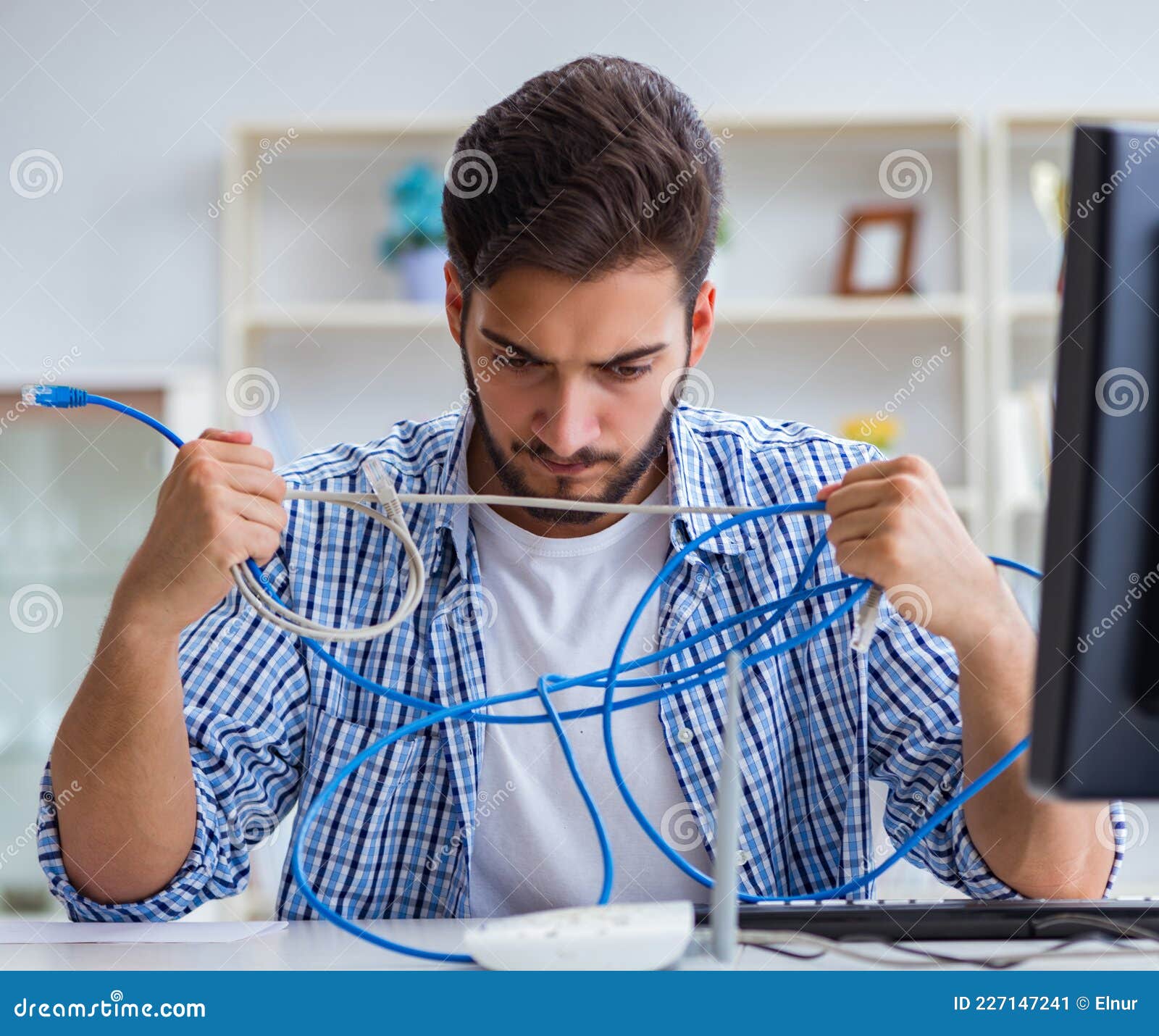 Frustrated Young Man Due To Weak Internet Reception Stock Image - Image ...