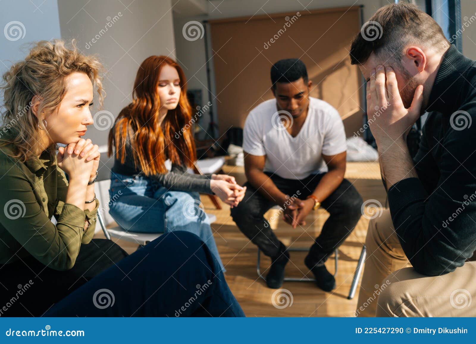 Close-up Side View of Sad Depressed Young Man Talking about Problems on ...