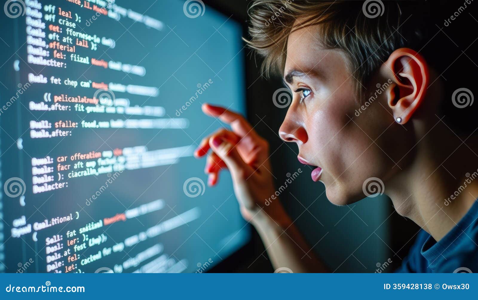 Frustrated Young Man Struggling To Read Code on Screen, Tech Challenges ...