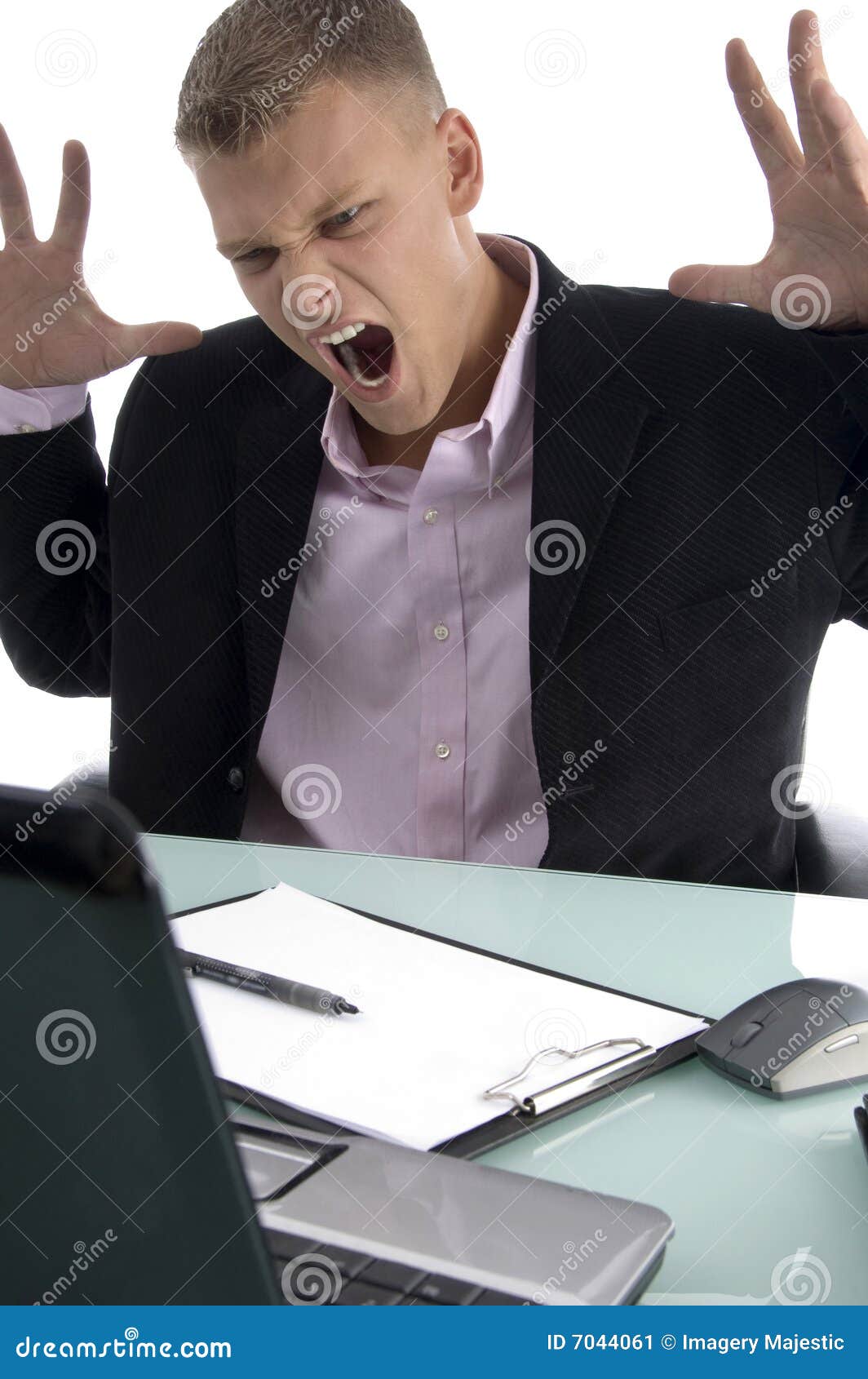 Frustrated young manager stock image. Image of occupation - 7044061