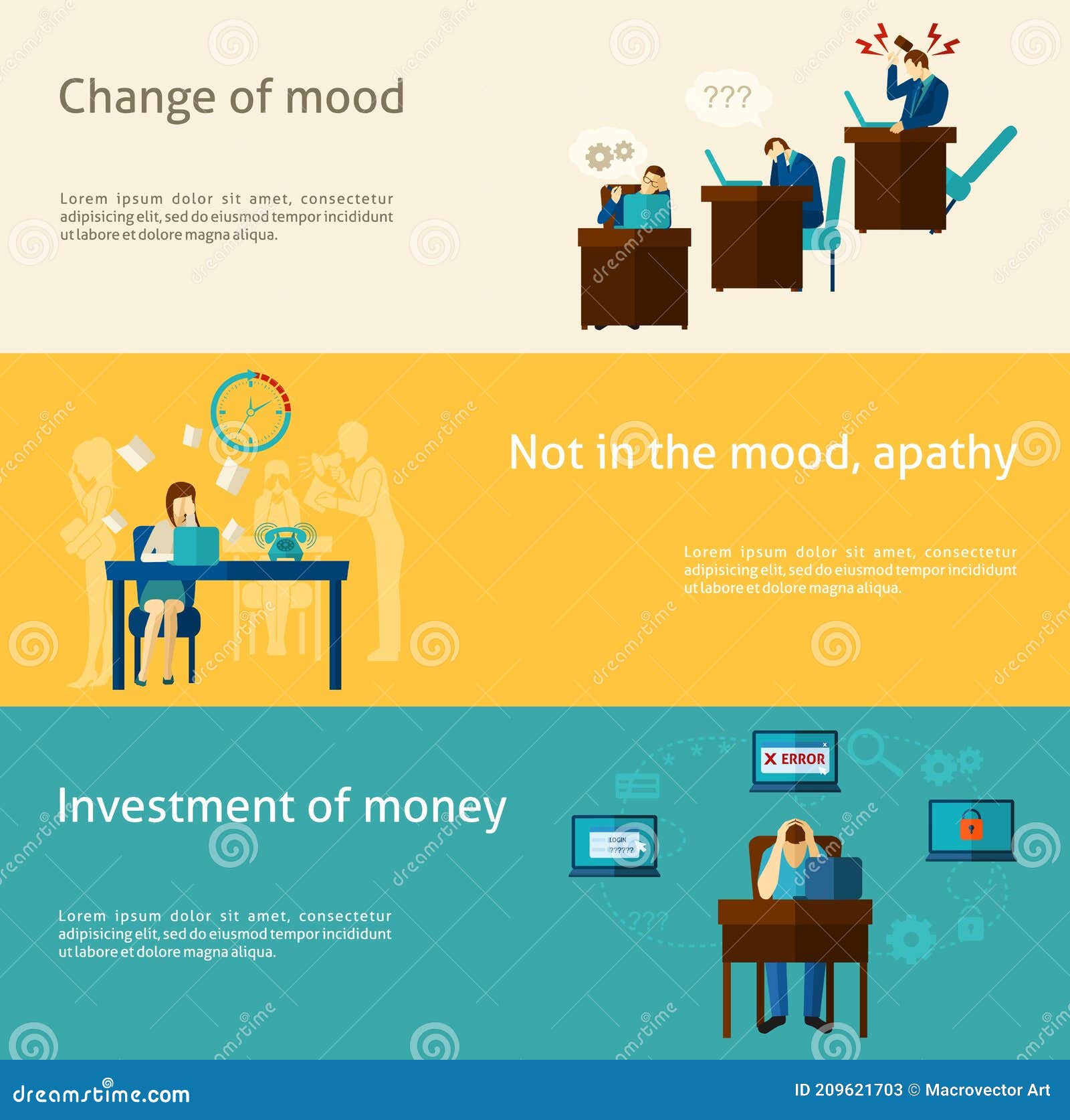 Frustration Banner Set stock vector. Illustration of background - 209621703