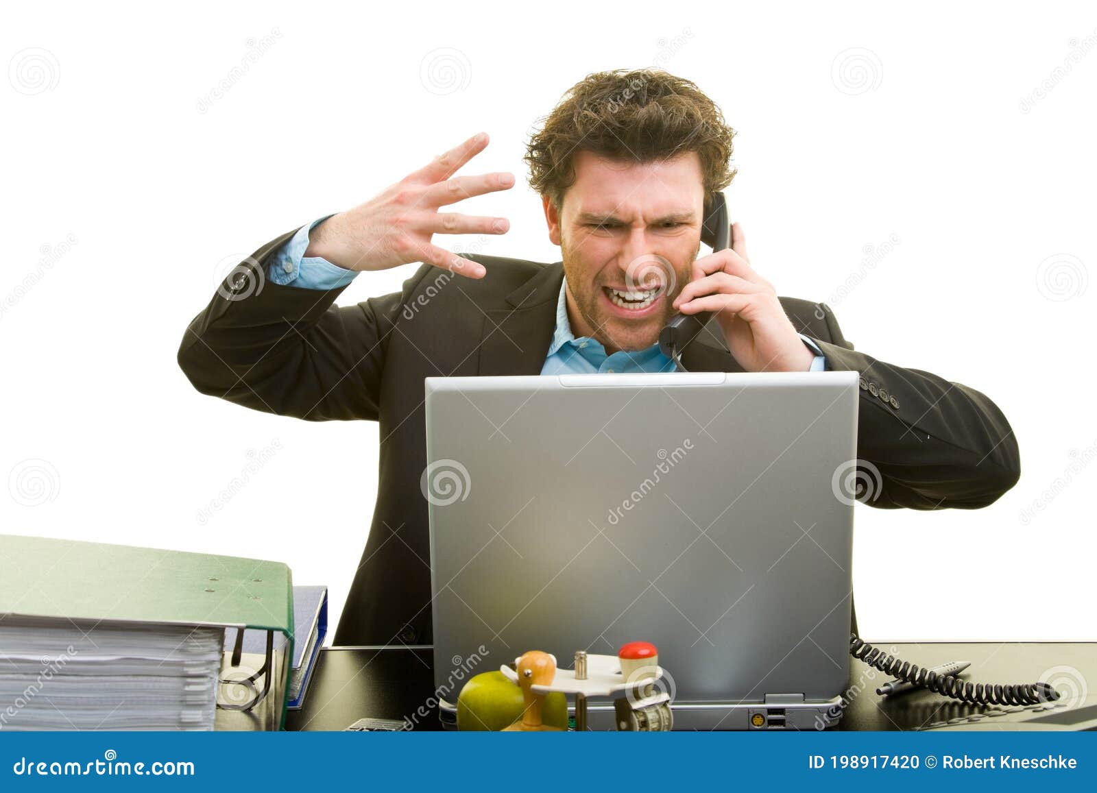Frustration with Computer Hotline Stock Photo - Image of employee ...