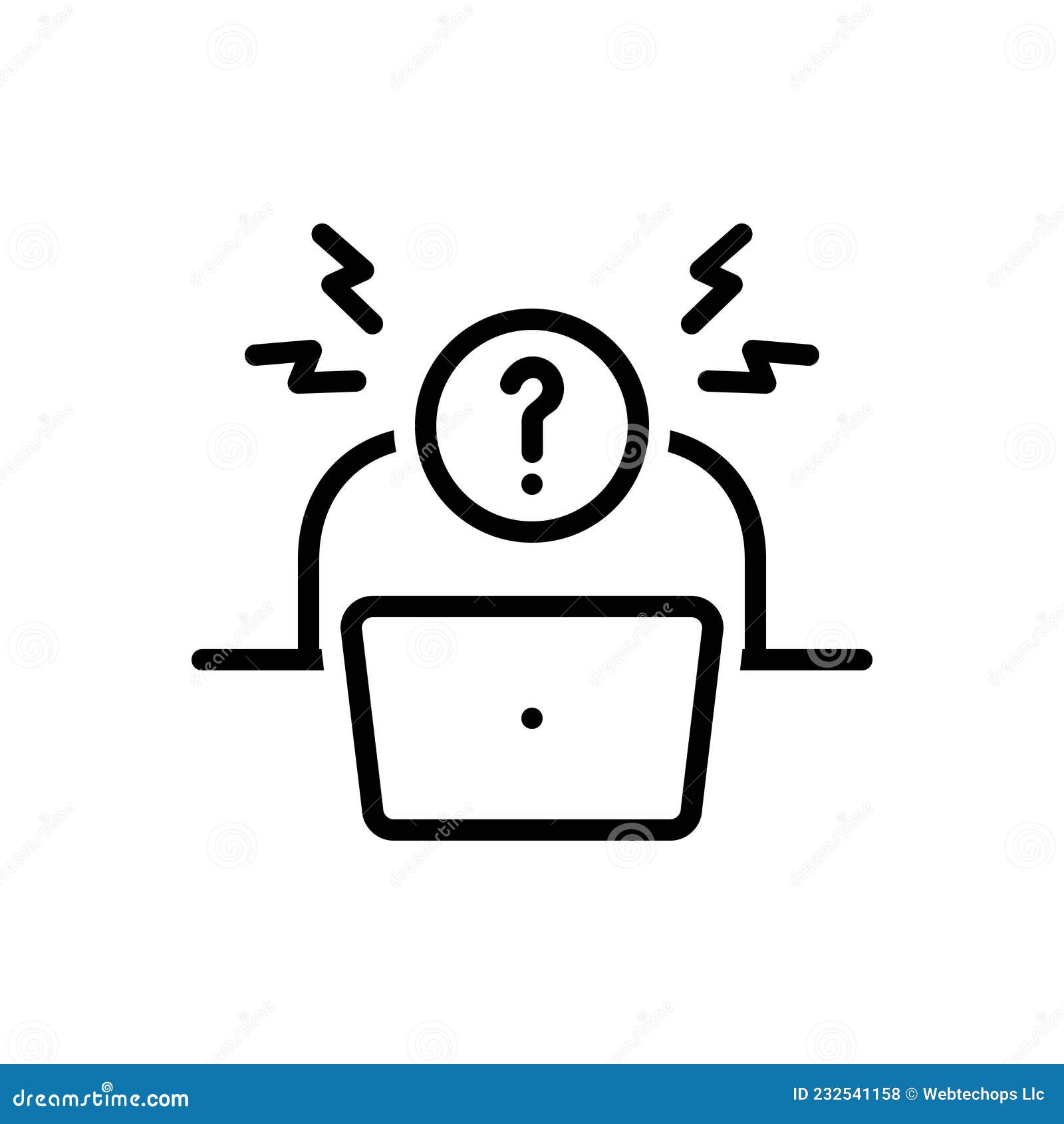 Black Line Icon for Frustration, Hopelss and Despair Stock Illustration ...