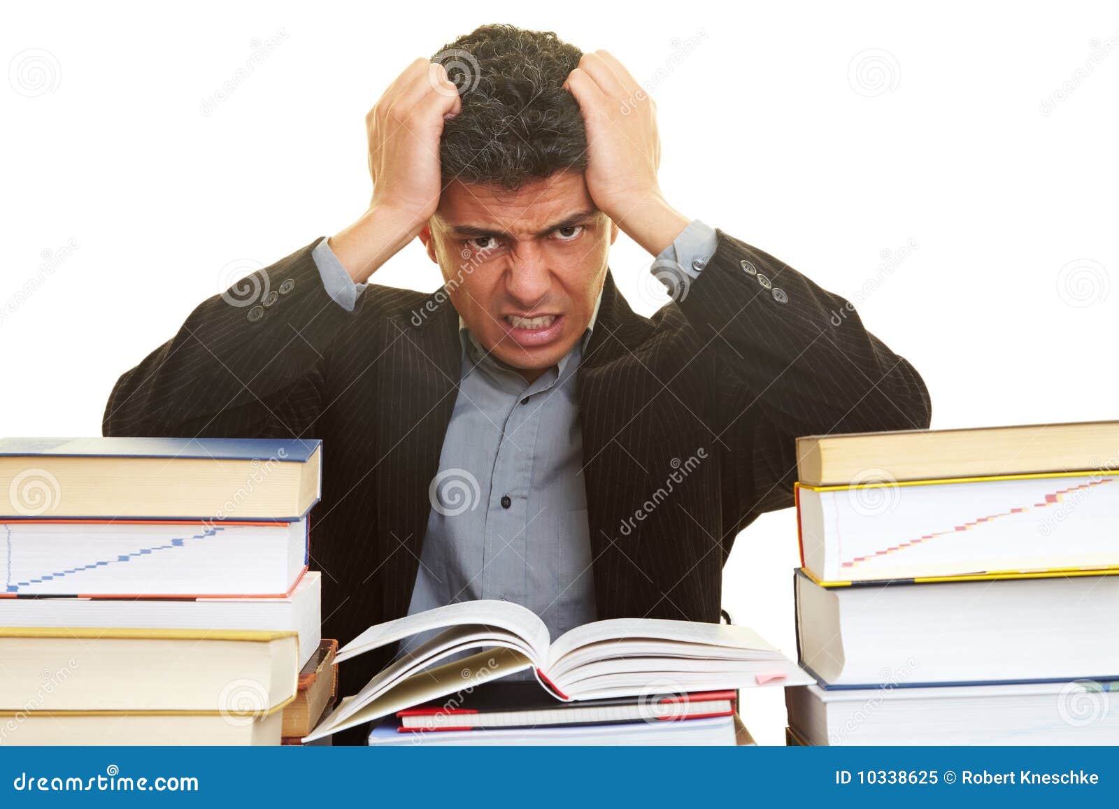 Frustration while learning stock image. Image of face - 10338625