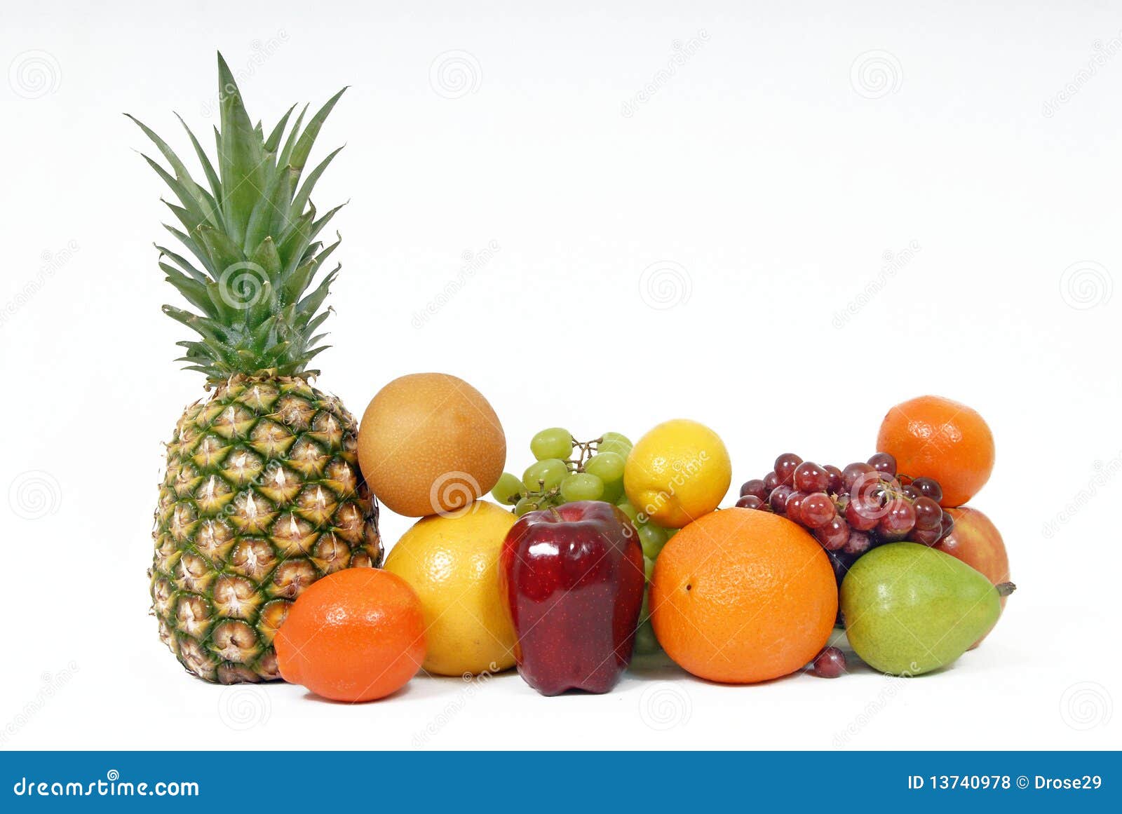 Fruta Mezclada En El Fondo Blanco Foto de archivo - Imagen de dulce ...