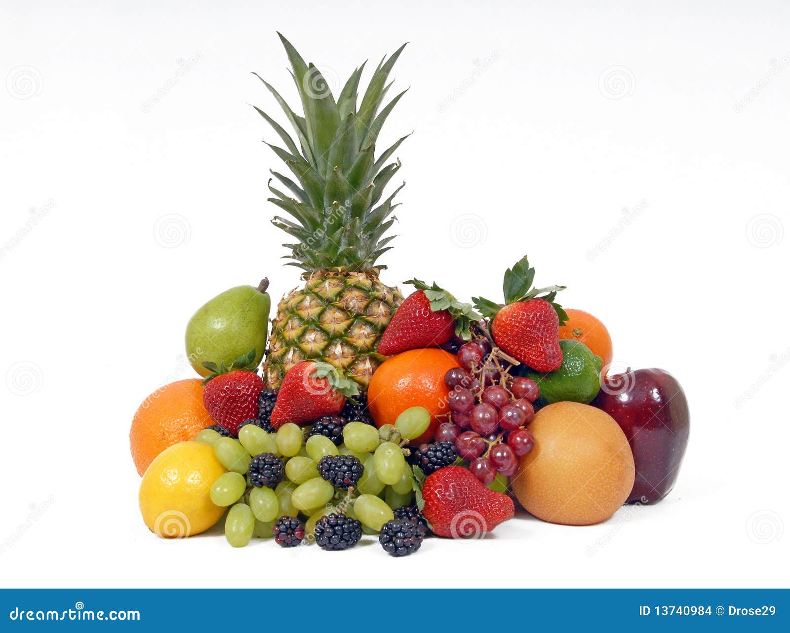 Fruta Mezclada En El Fondo Blanco Foto de archivo - Imagen de zarzamora ...