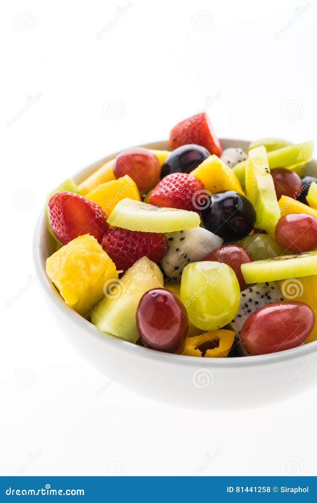 Fruta Mezclada En La Placa Blanca Foto de archivo - Imagen de fruta ...