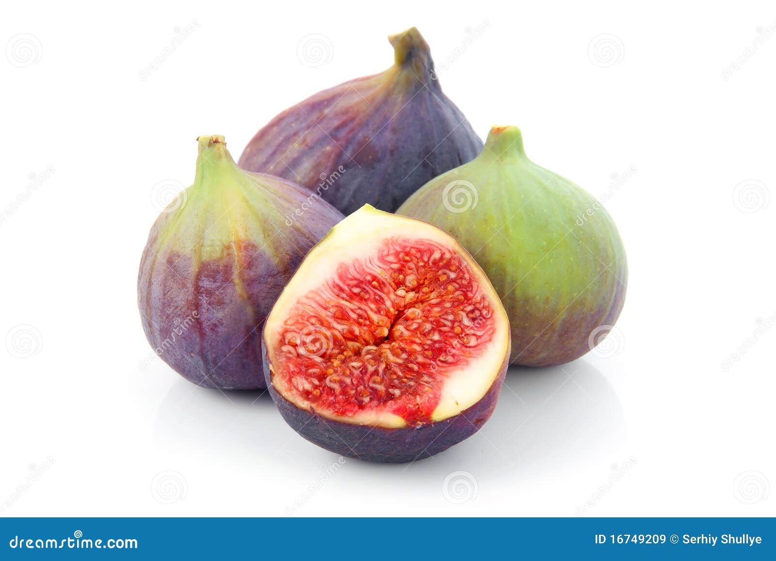 Fruta Roxa E Verde Cortada Madura Do Figo Isolada Imagem de Stock ...