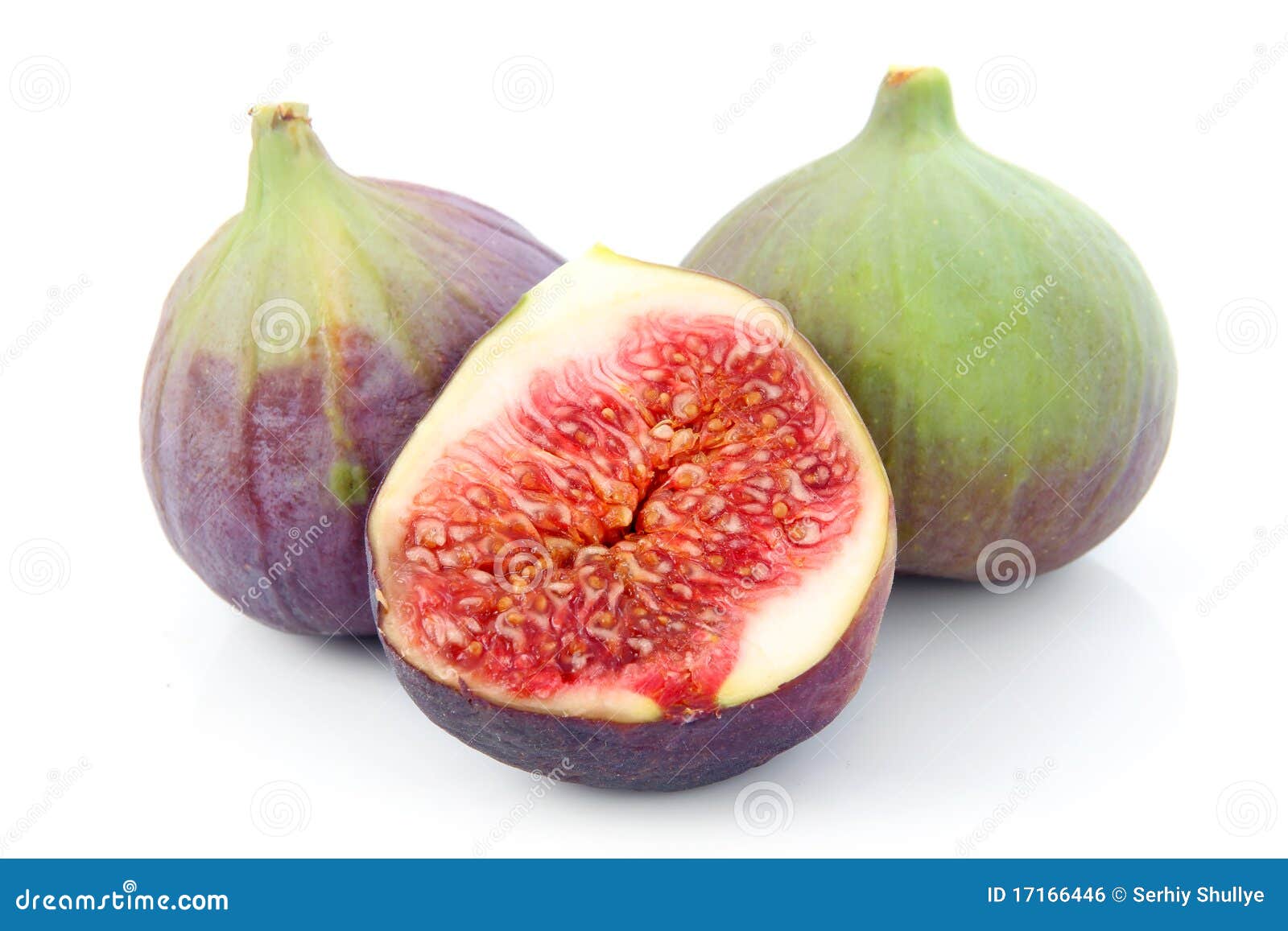Fruta Roxa E Verde Cortada Madura Do Figo Isolada Foto de Stock ...