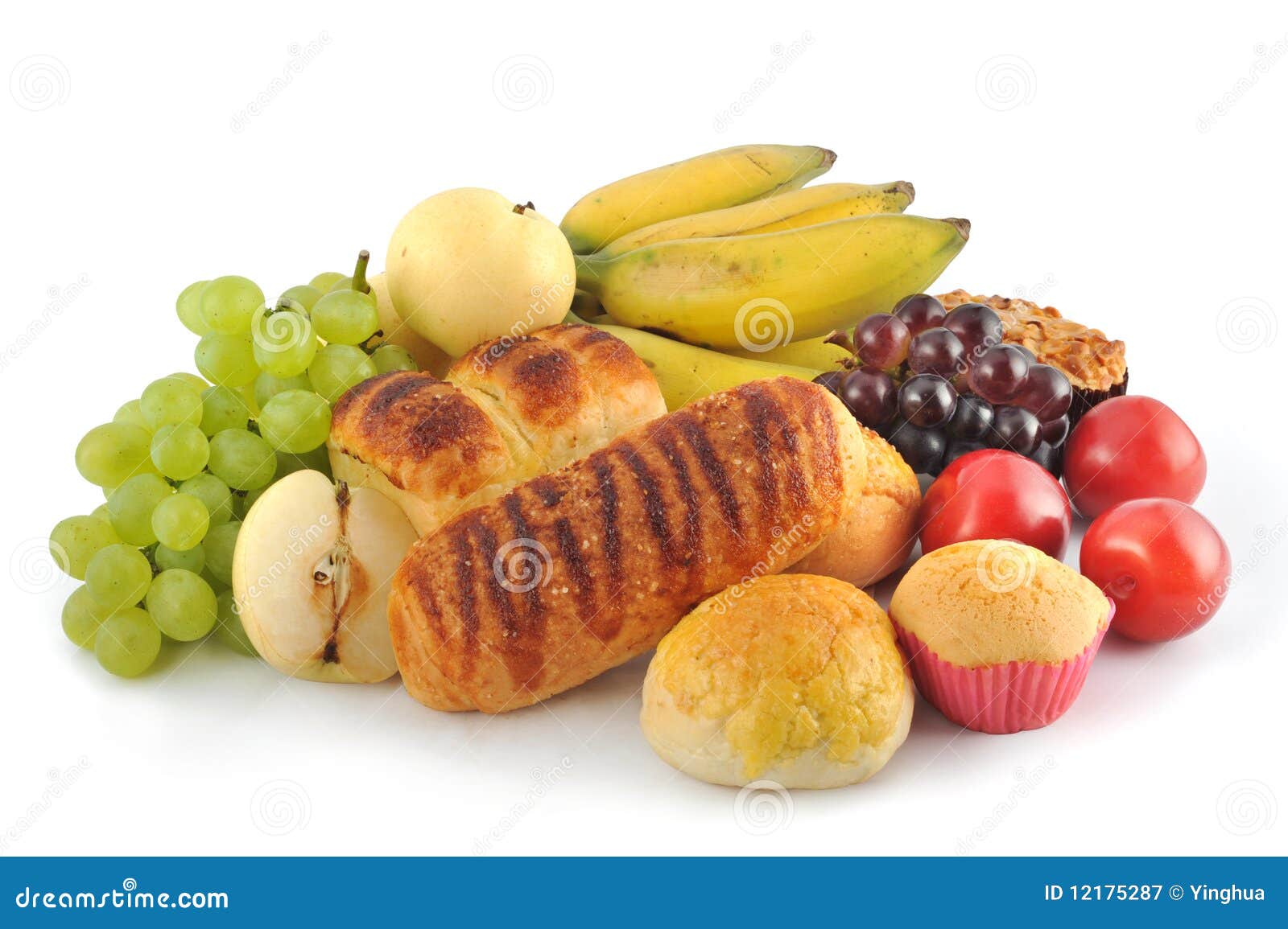 Fruta y pan imagen de archivo. Imagen de tropical, fresco - 12175287