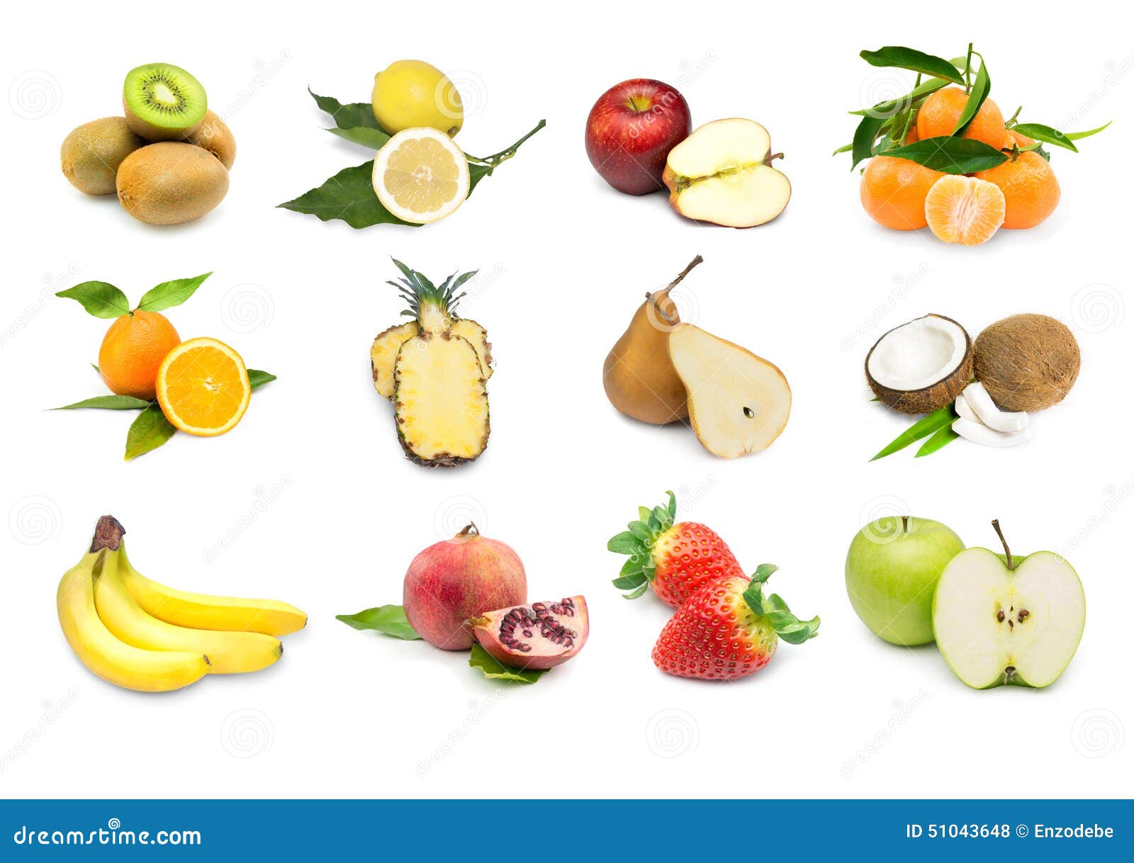 Frutas en el fondo blanco foto de archivo. Imagen de fondo - 51043648