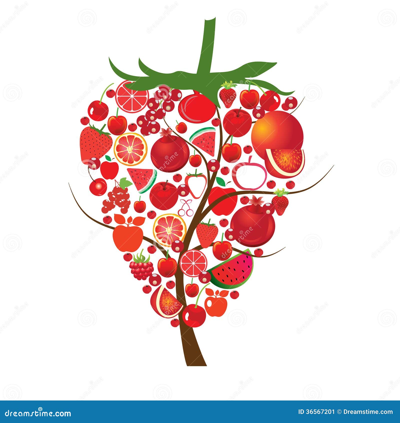 Frutas rojas ilustración del vector. Ilustración de postre - 36567201