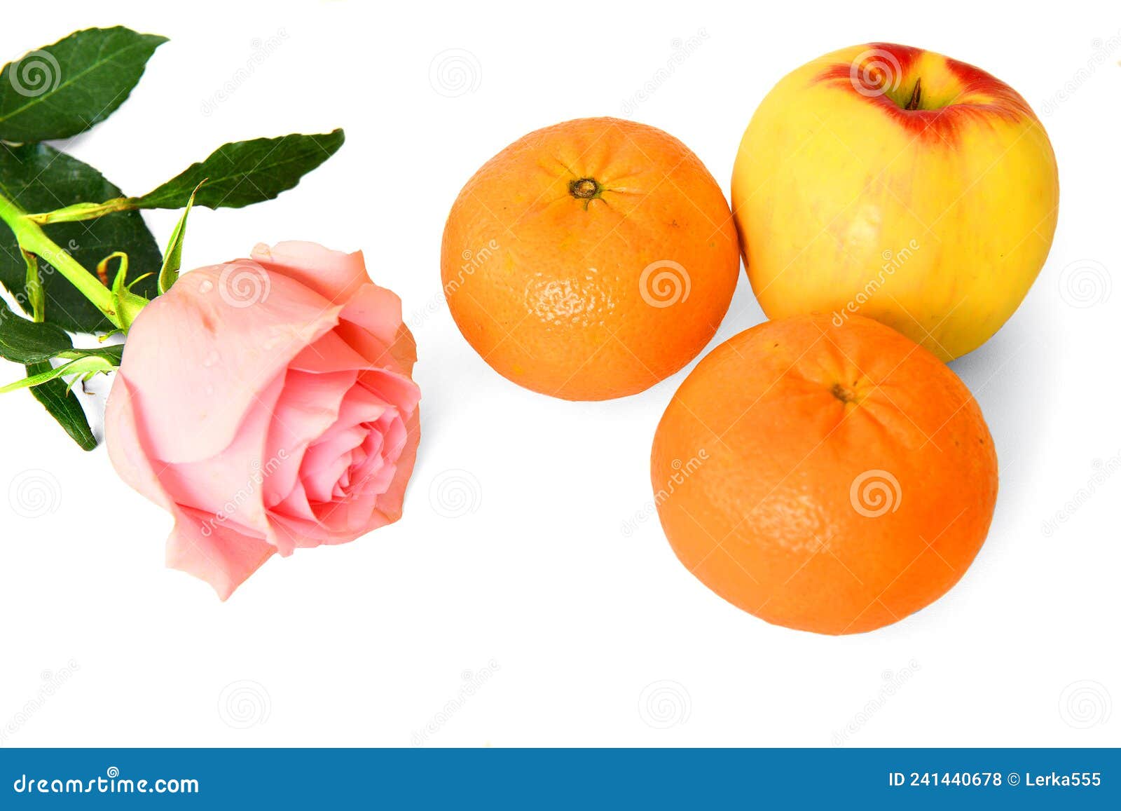 Frutas Y Rosa Rosa Rosa Sobre Fondo Claro Foto de archivo - Imagen de ...