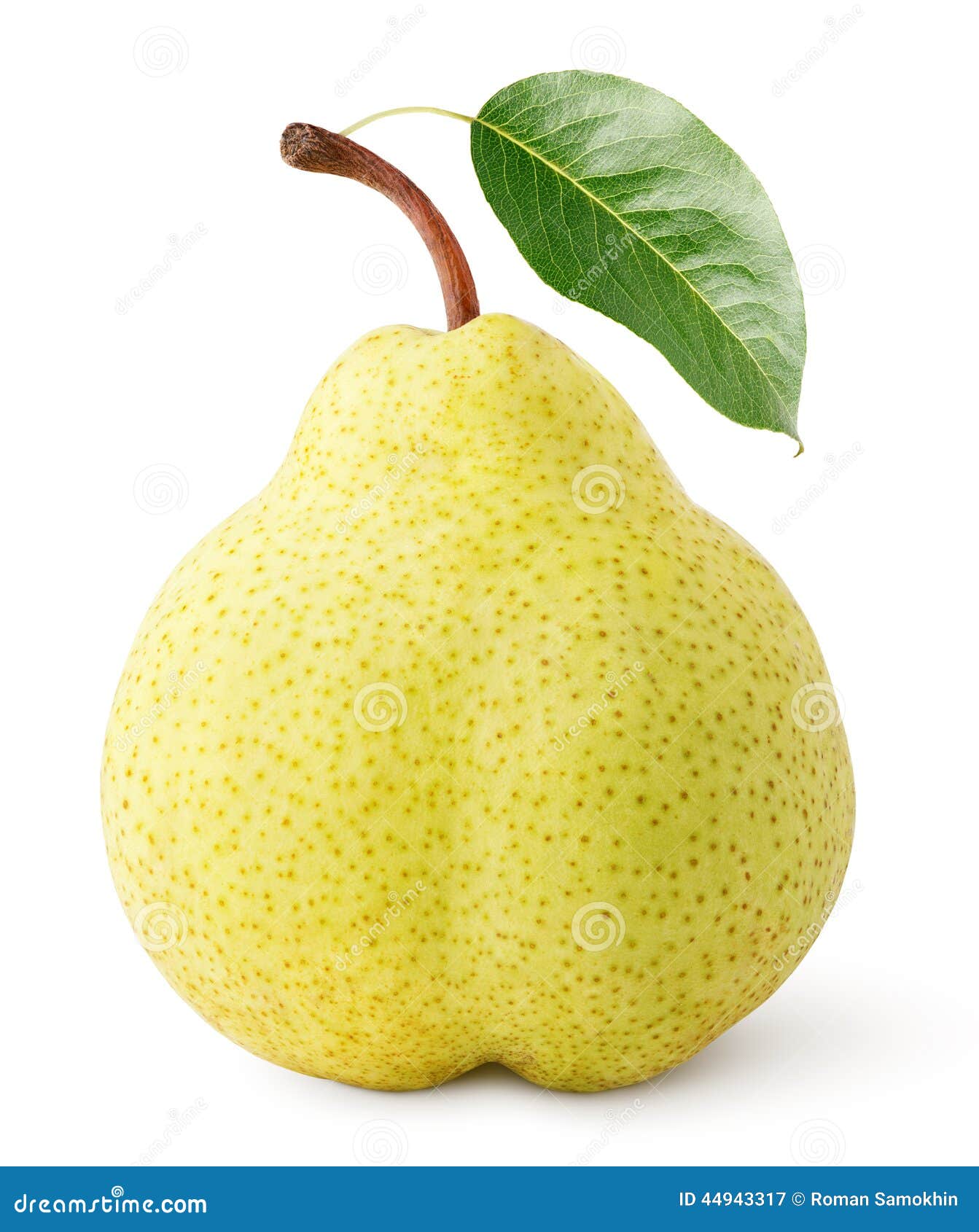 Fruto Amarelo Da Pera Com a Folha Isolada No Branco Imagem de Stock ...