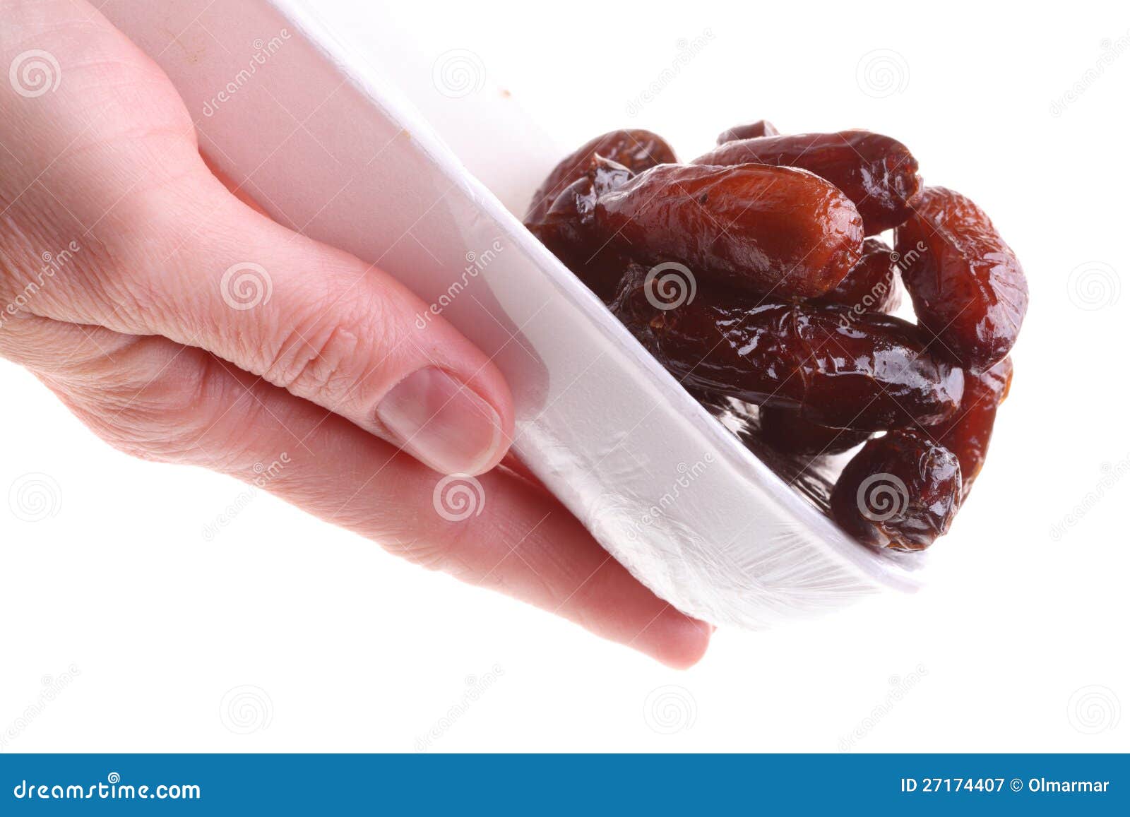 Frutti Del Dattero Secco in Palma Isolata Immagine Stock - Immagine di ...