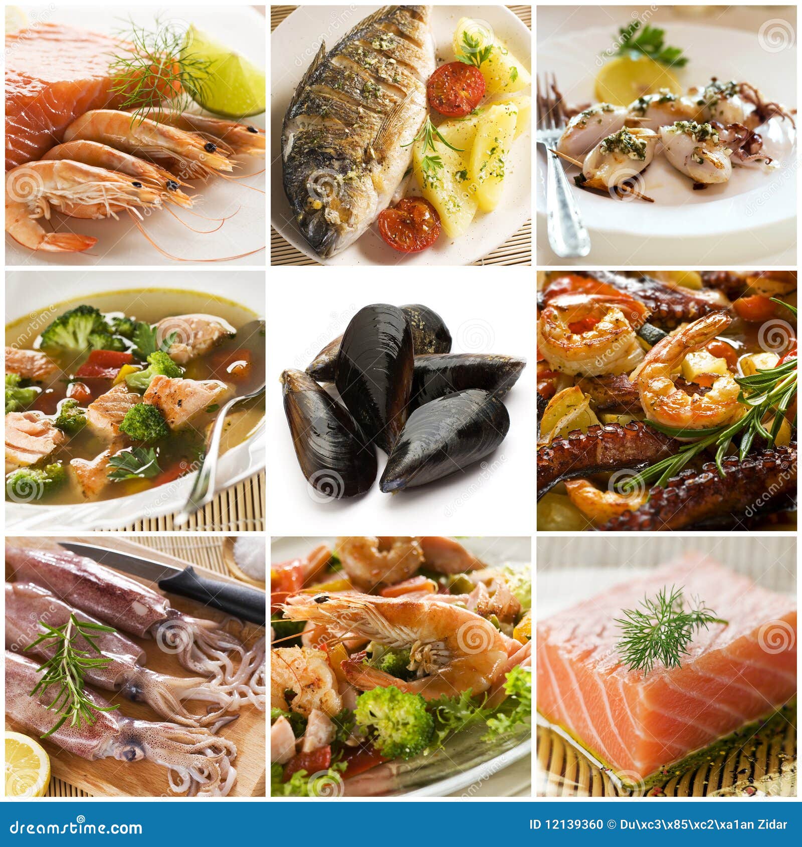 Frutti di mare fotografia stock. Immagine di salmoni - 12139360