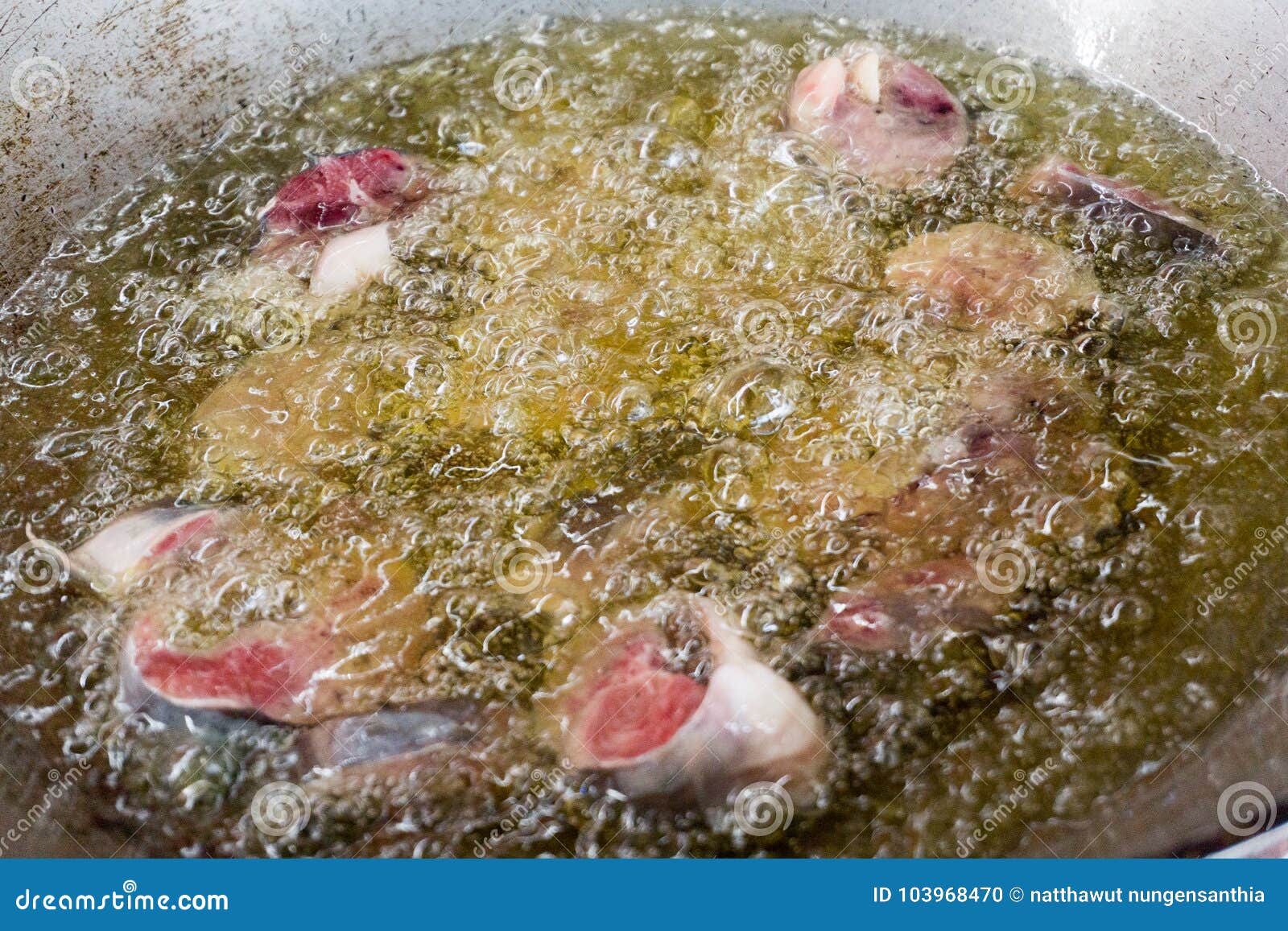Fry food in hot oil stock photo. Image of chicken, food - 103968470