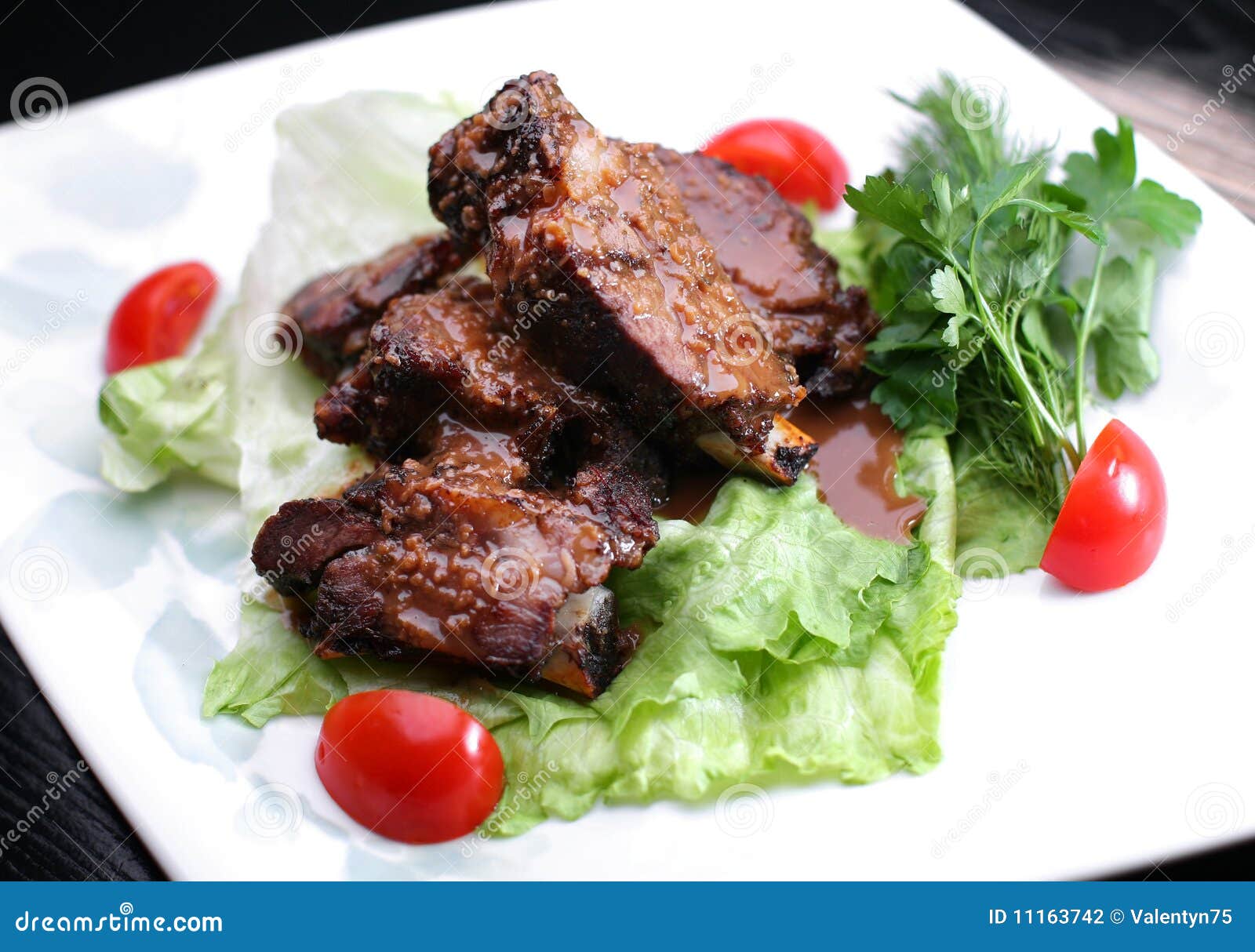 Fry meat stock photo. Image of food, salad, parsley, dish - 11163742