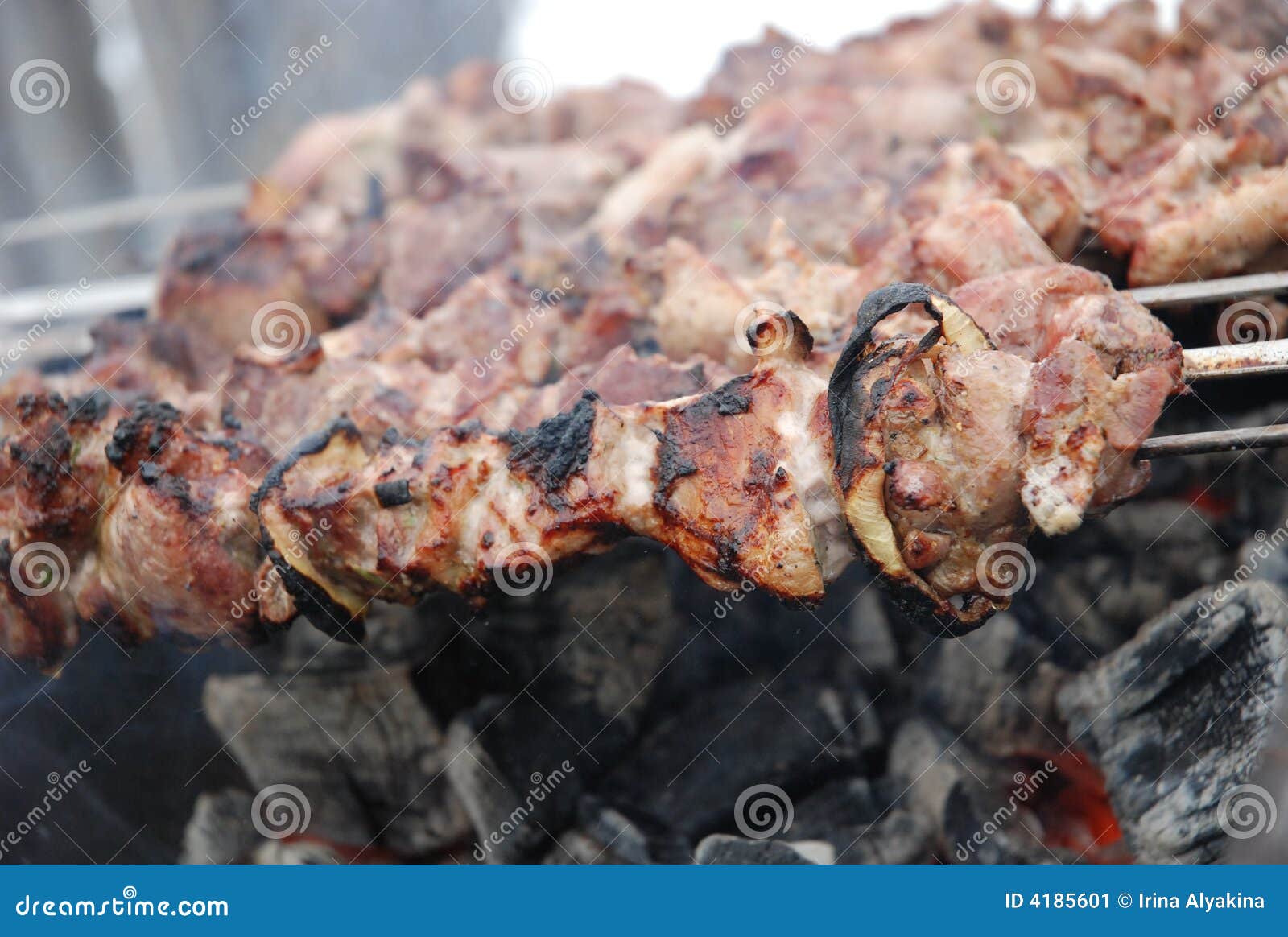 Fry_meet stock image. Image of pork, onion, fire, meet - 4185601