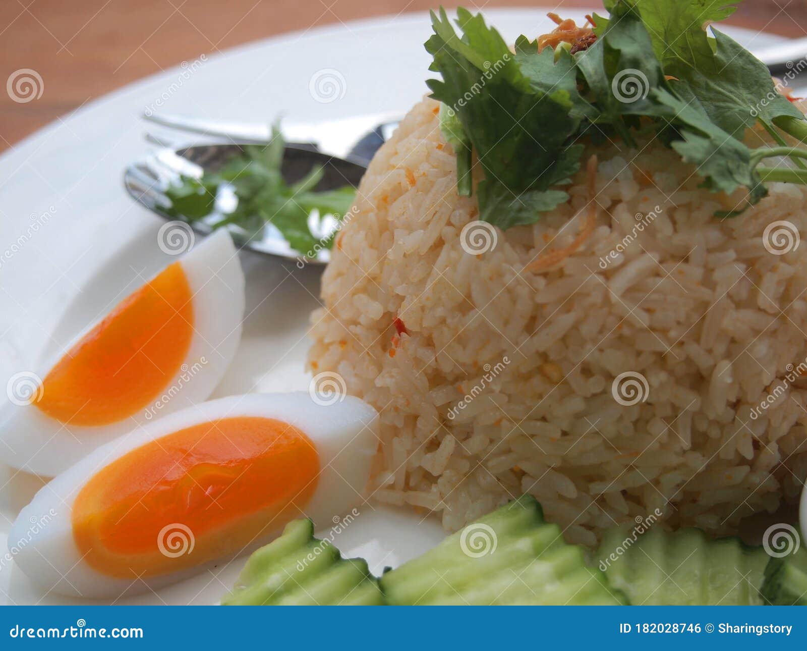 Fry Rice with the Shrimp Paste Stock Photo - Image of culture, lemon ...