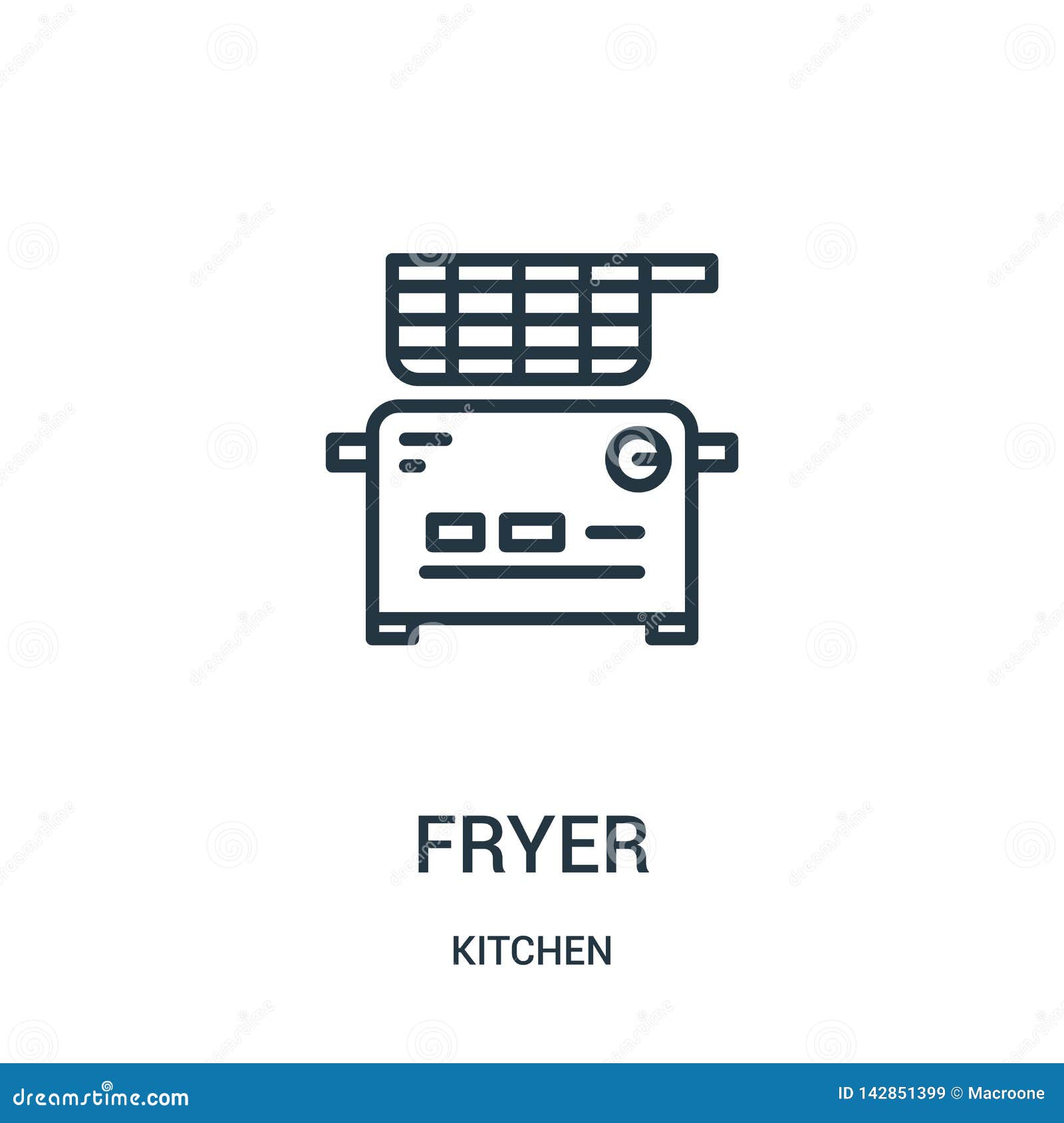 Fryer Icon Vector from Kitchen Collection. Thin Line Fryer Outline Icon ...