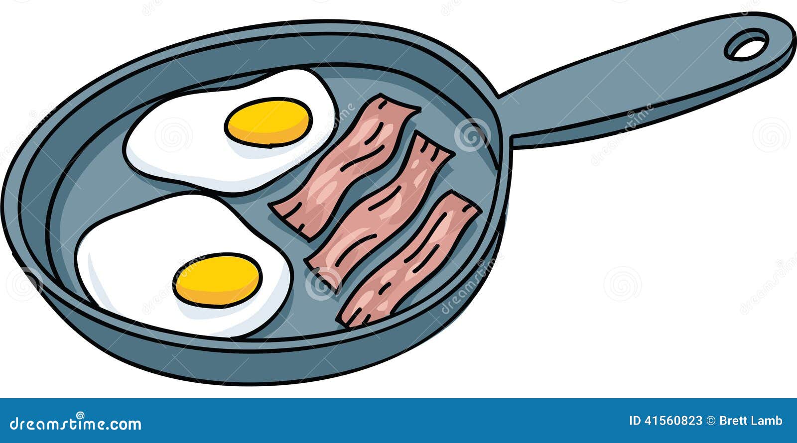 Frying Bacon and Eggs stock illustration. Illustration of bacon - 41560823