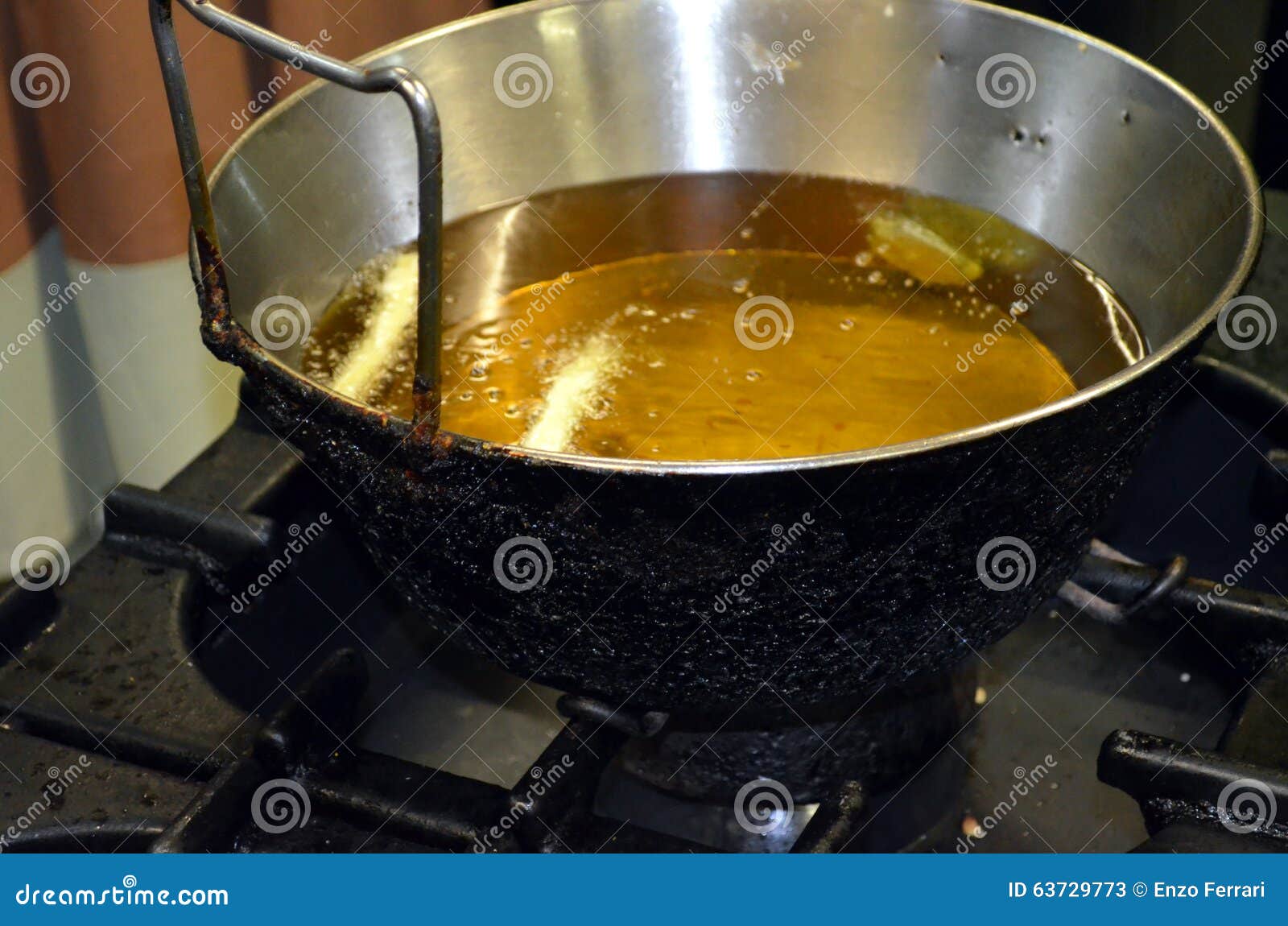 Frying Battered Vegetables in Hot Oil Stock Image - Image of pineapple ...
