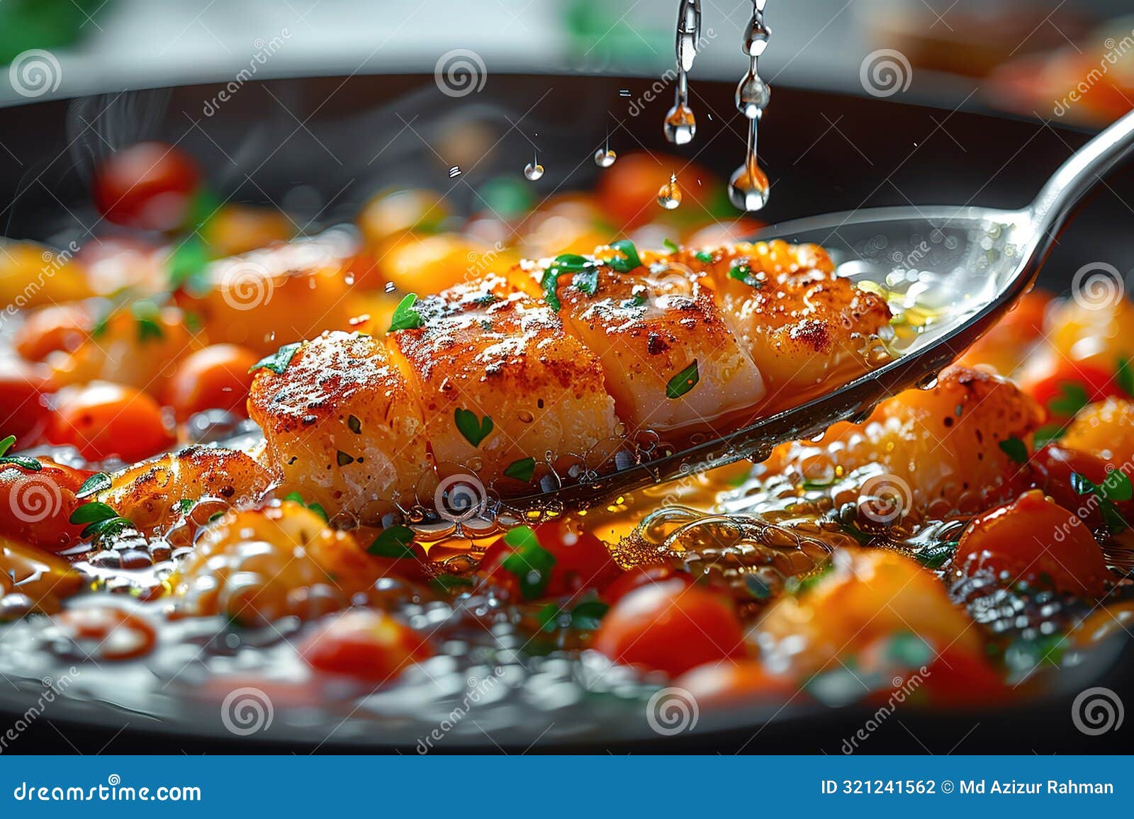 Frying the Breaded Chicken in Oil Stock Illustration - Illustration of ...