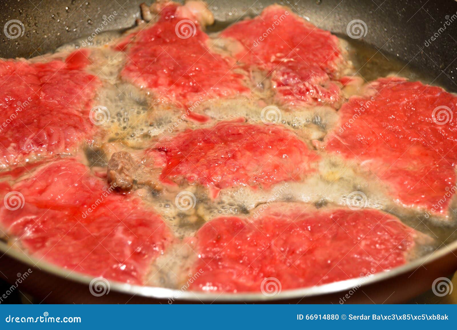 Frying breaded red meat stock photo. Image of fried, beef - 66914880