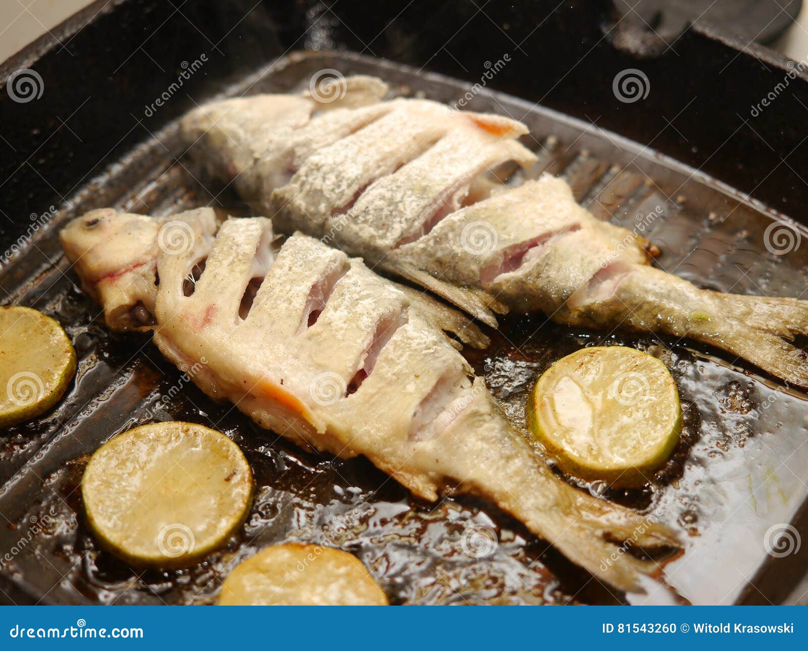 Frying cut fish stock photo. Image of steam, fresh, chinese - 81543260