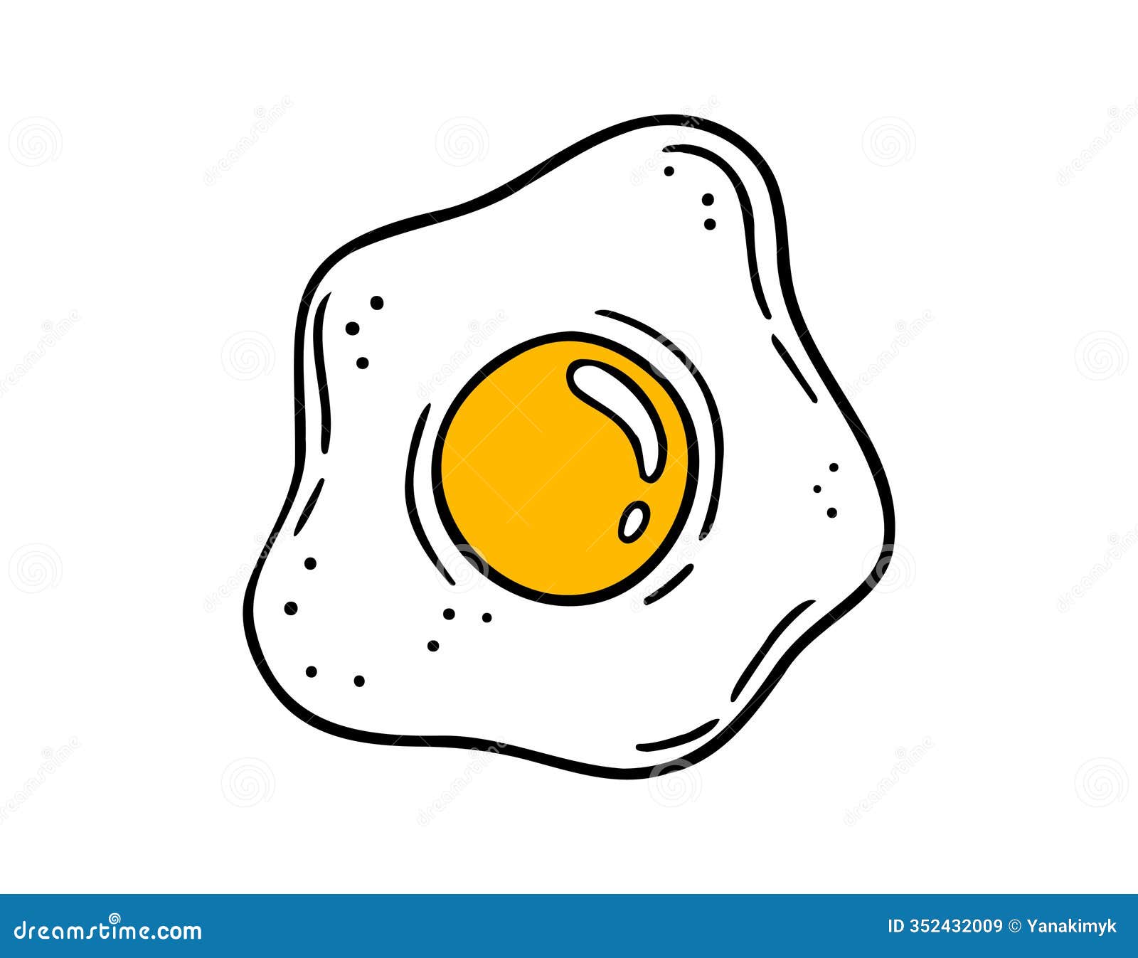 Frying Egg Doodle Line Illustration. Frying Egg Hand Drawn Icon Stock ...
