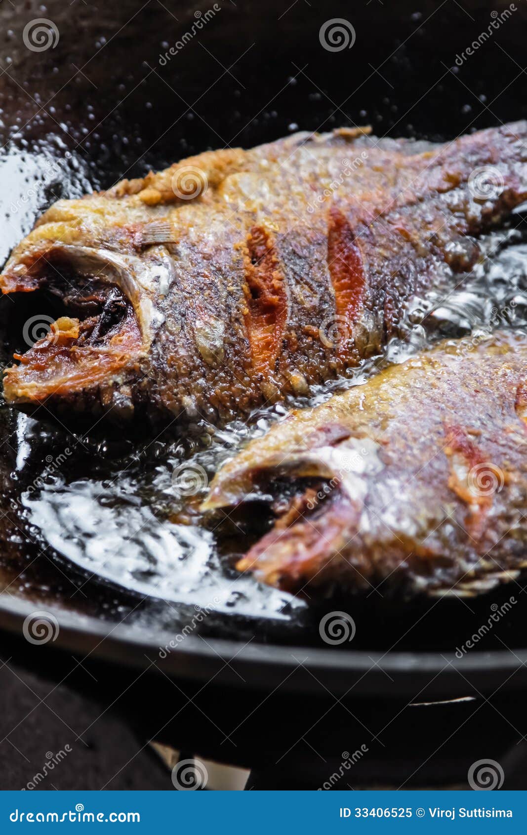 Frying Fish. stock image. Image of heat, fish, state - 33406525