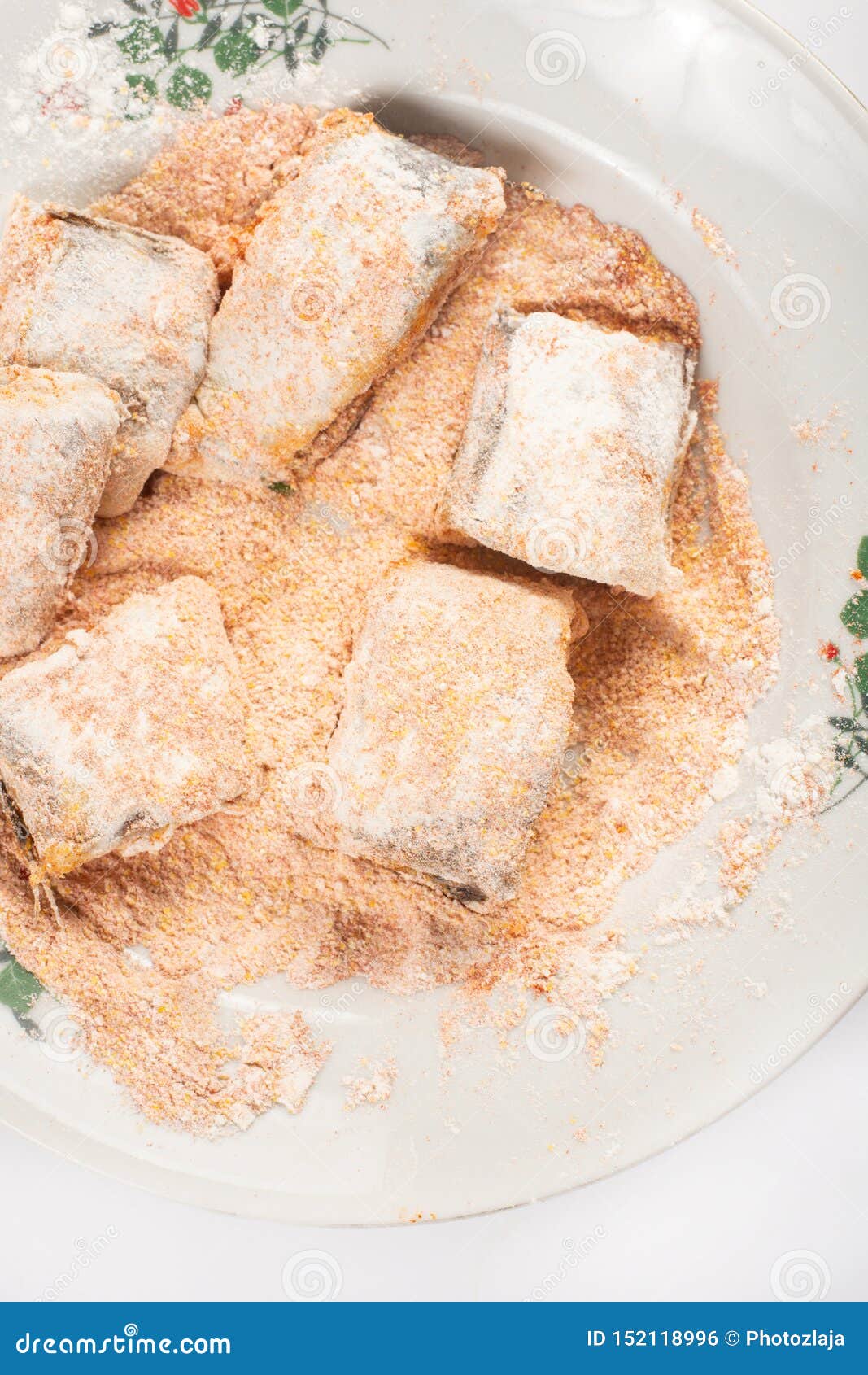 Frying Hake Fish in the Hot Oil with Flour Stock Photo - Image of meal ...
