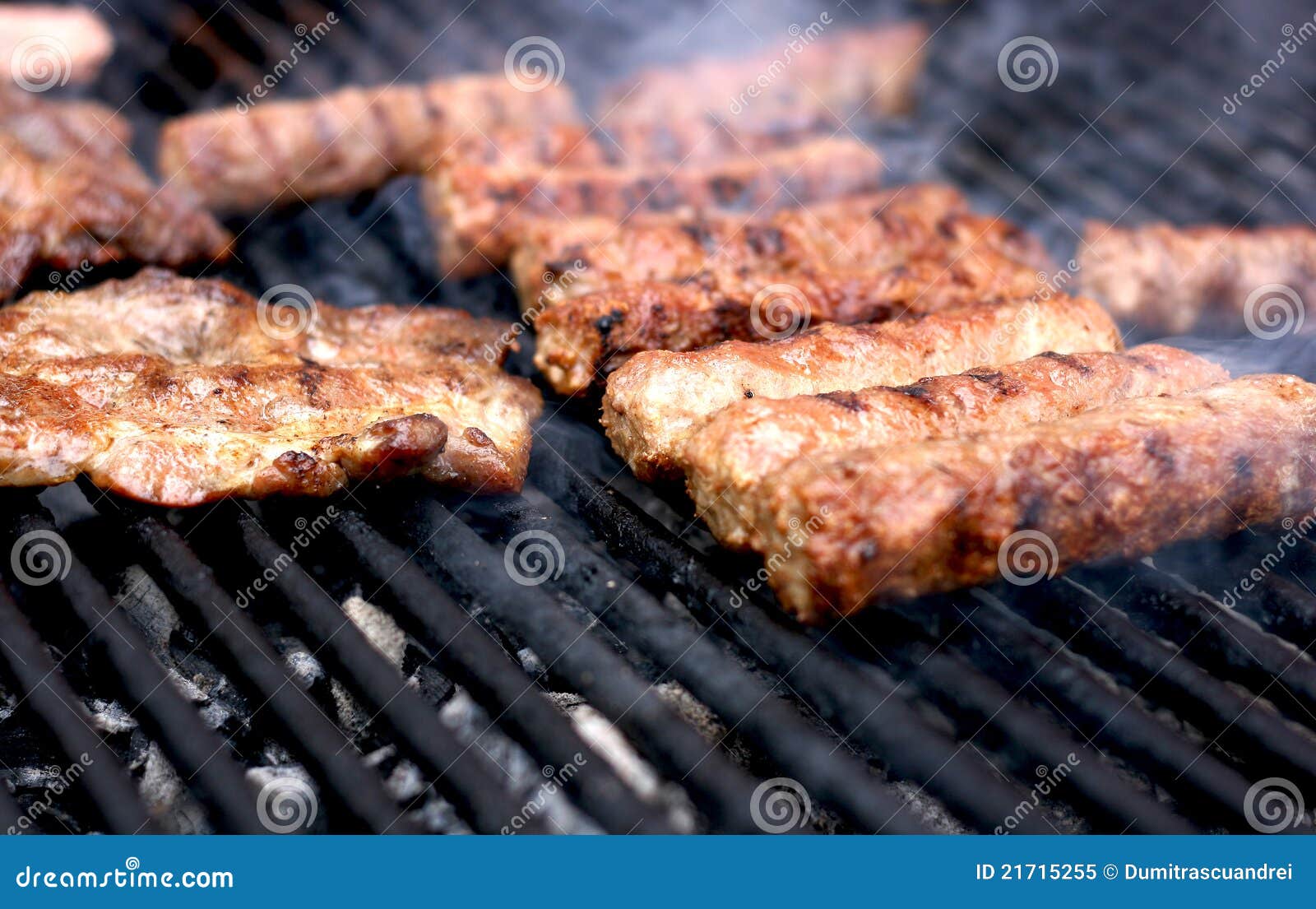 Frying meat stock image. Image of smoke, arrangement - 21715255