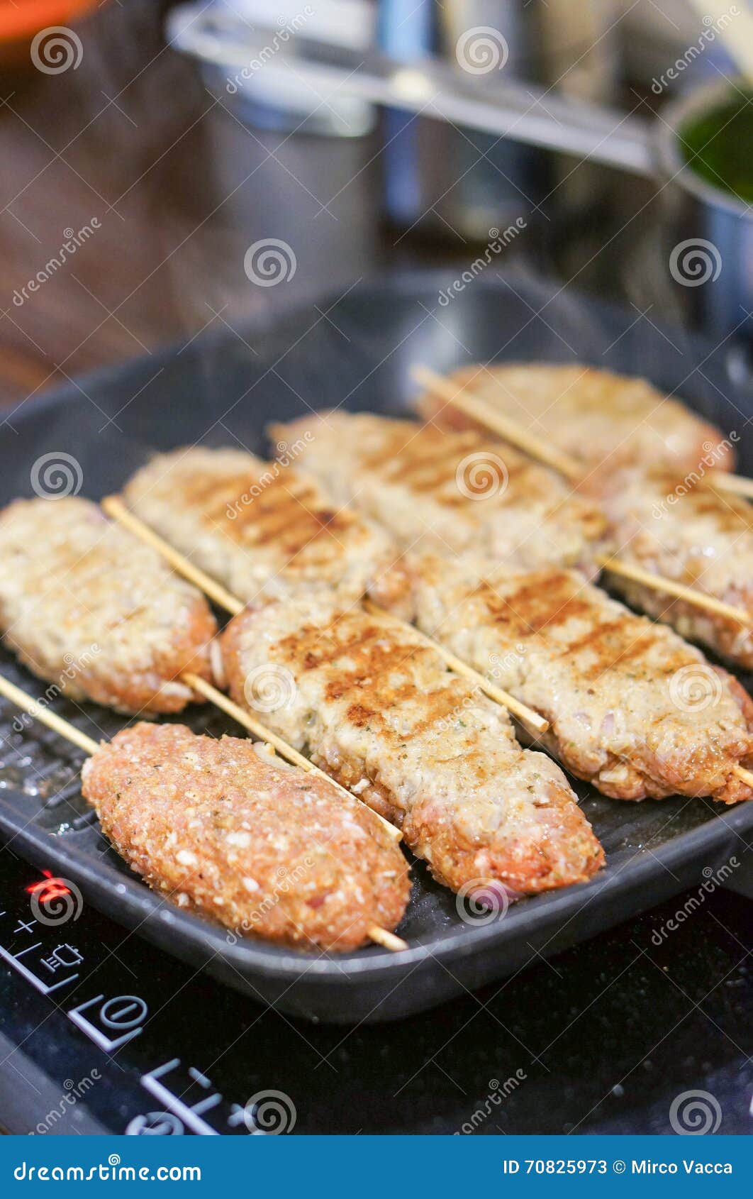 Frying meat stock image. Image of portions, sticks, meat - 70825973