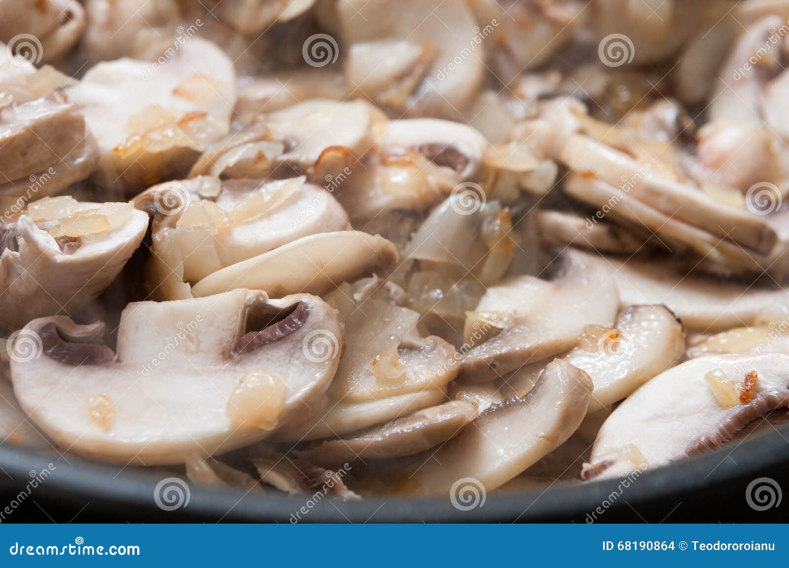 Frying mushrooms stock photo. Image of lunch, condimented - 68190864