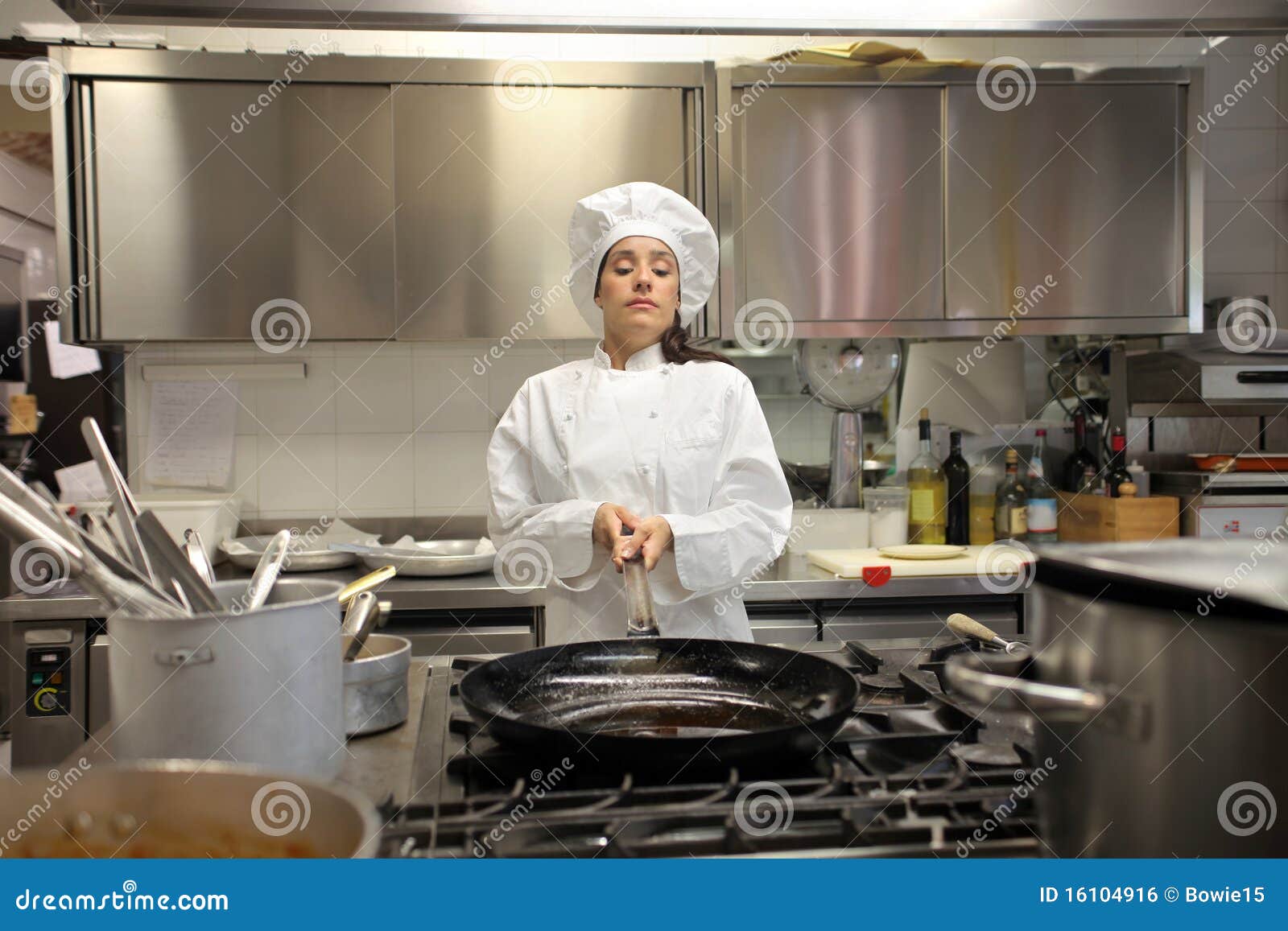 Frying pan stock photo. Image of work, young, chef, hard - 16104916