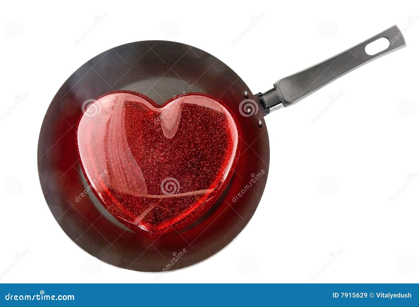 Frying Pan With The Big Red Heart. Fried Heart Picture. Image: 7915629