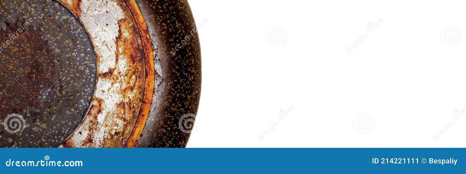 Frying Pan Bottom View of the Burnt Greasy Surface. Stock Image - Image ...