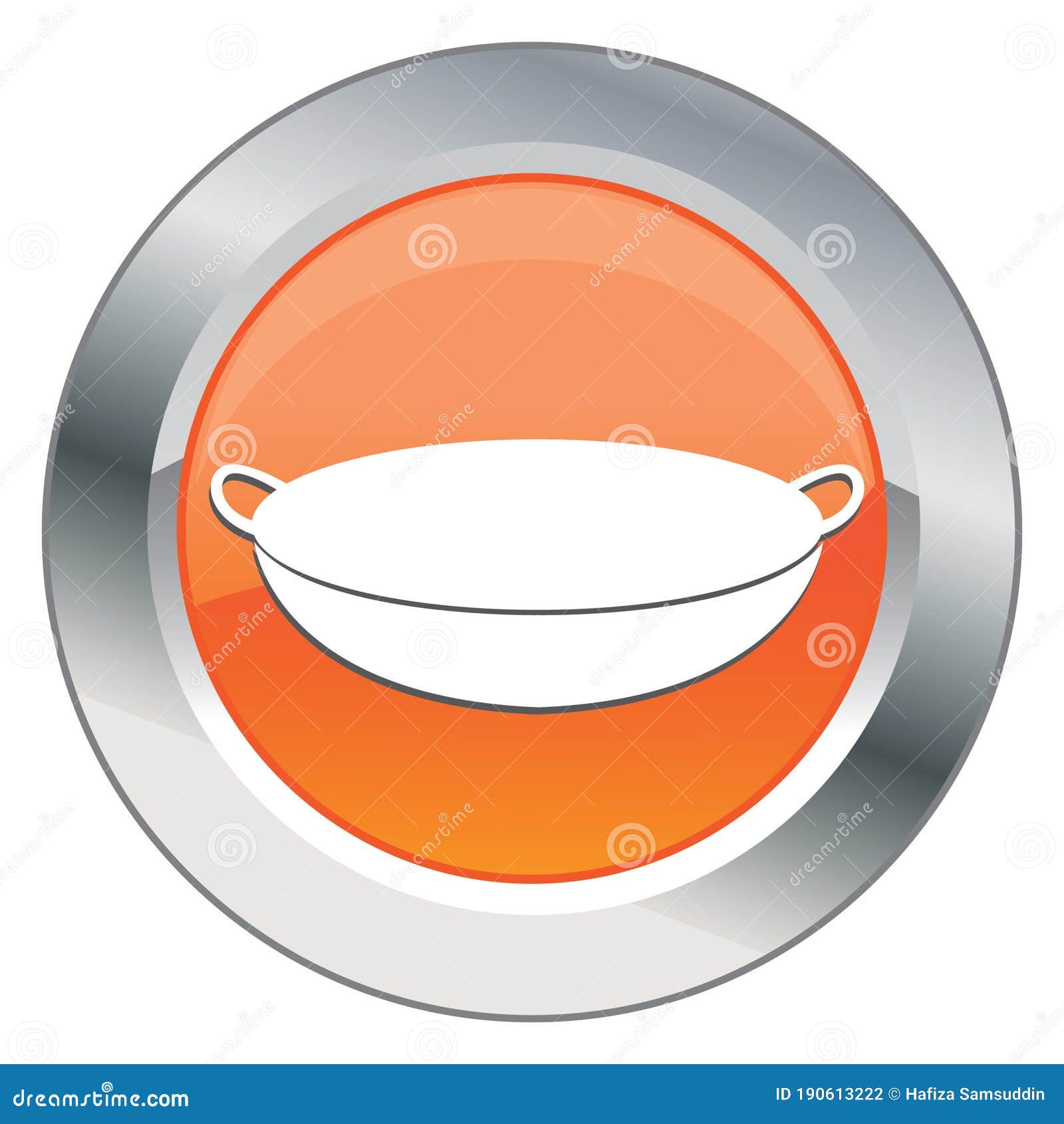 Frying Pan Button. Vector Illustration Decorative Design Stock Vector ...