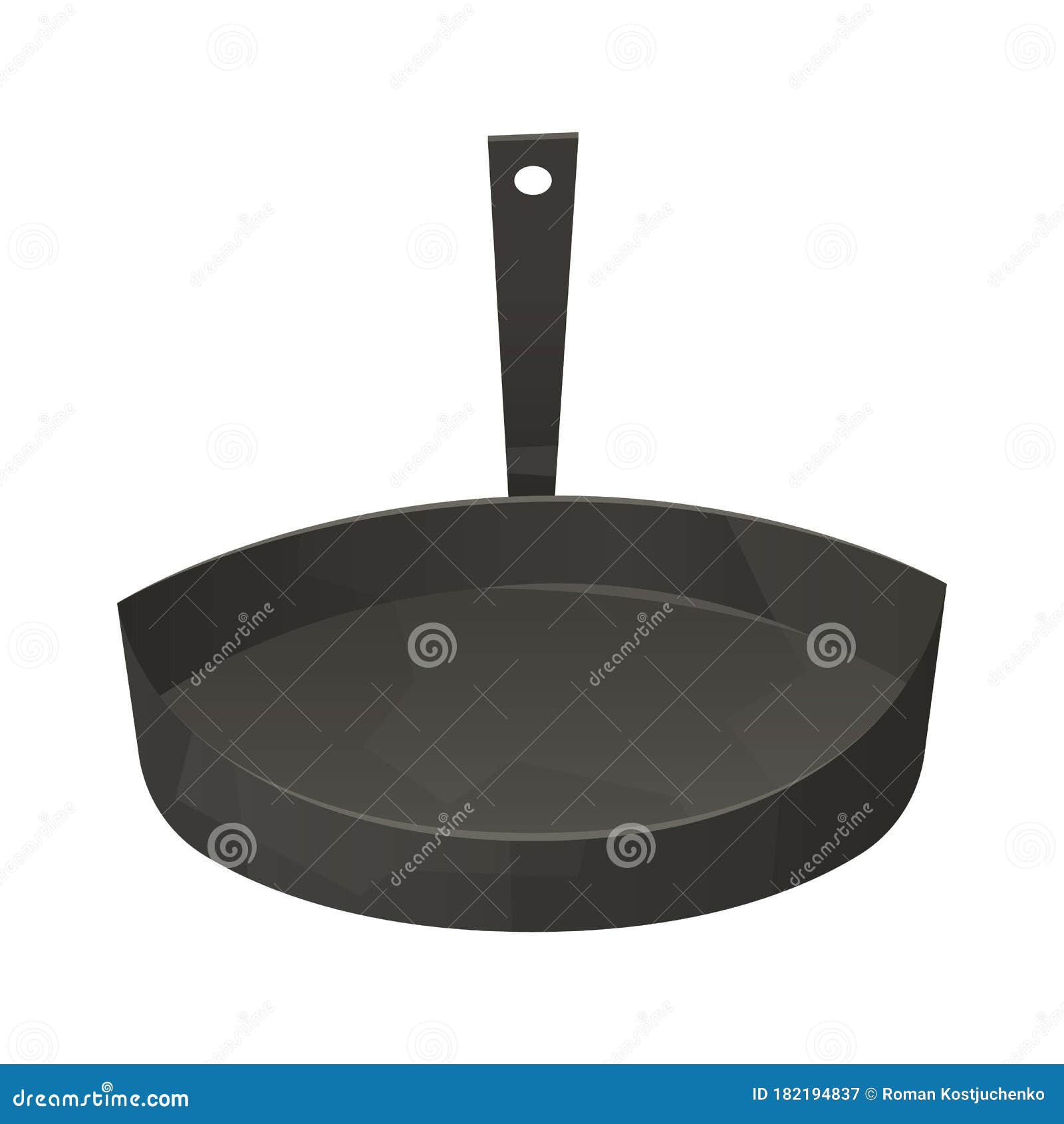 Frying Pan in Cartoon Style Isolated on White Background Stock Vector ...