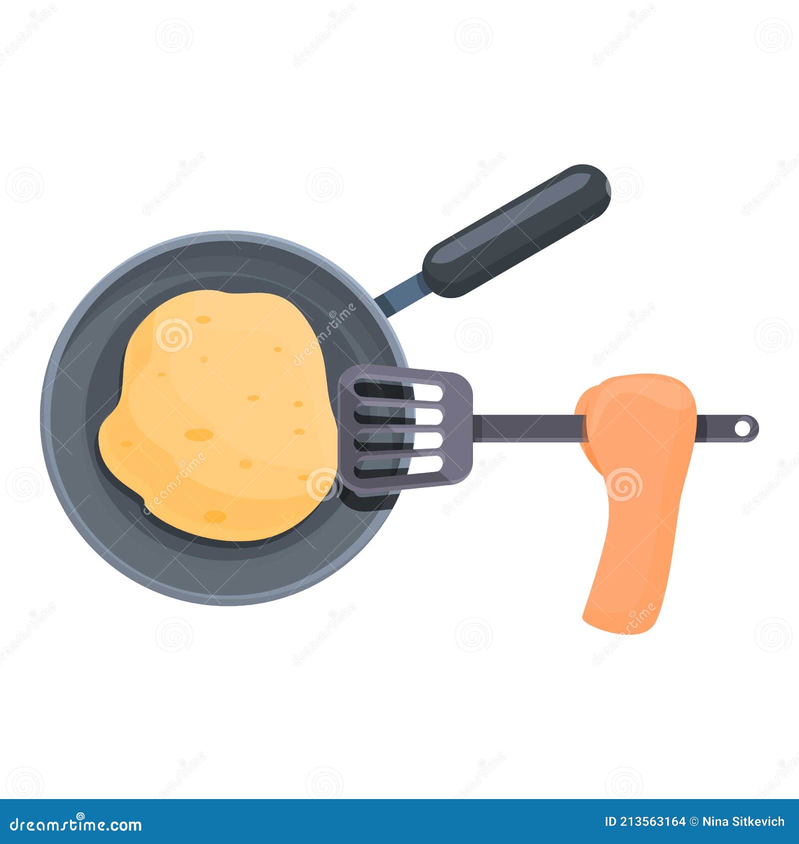 Frying Pan Cook Icon, Cartoon Style Stock Vector - Illustration of ...