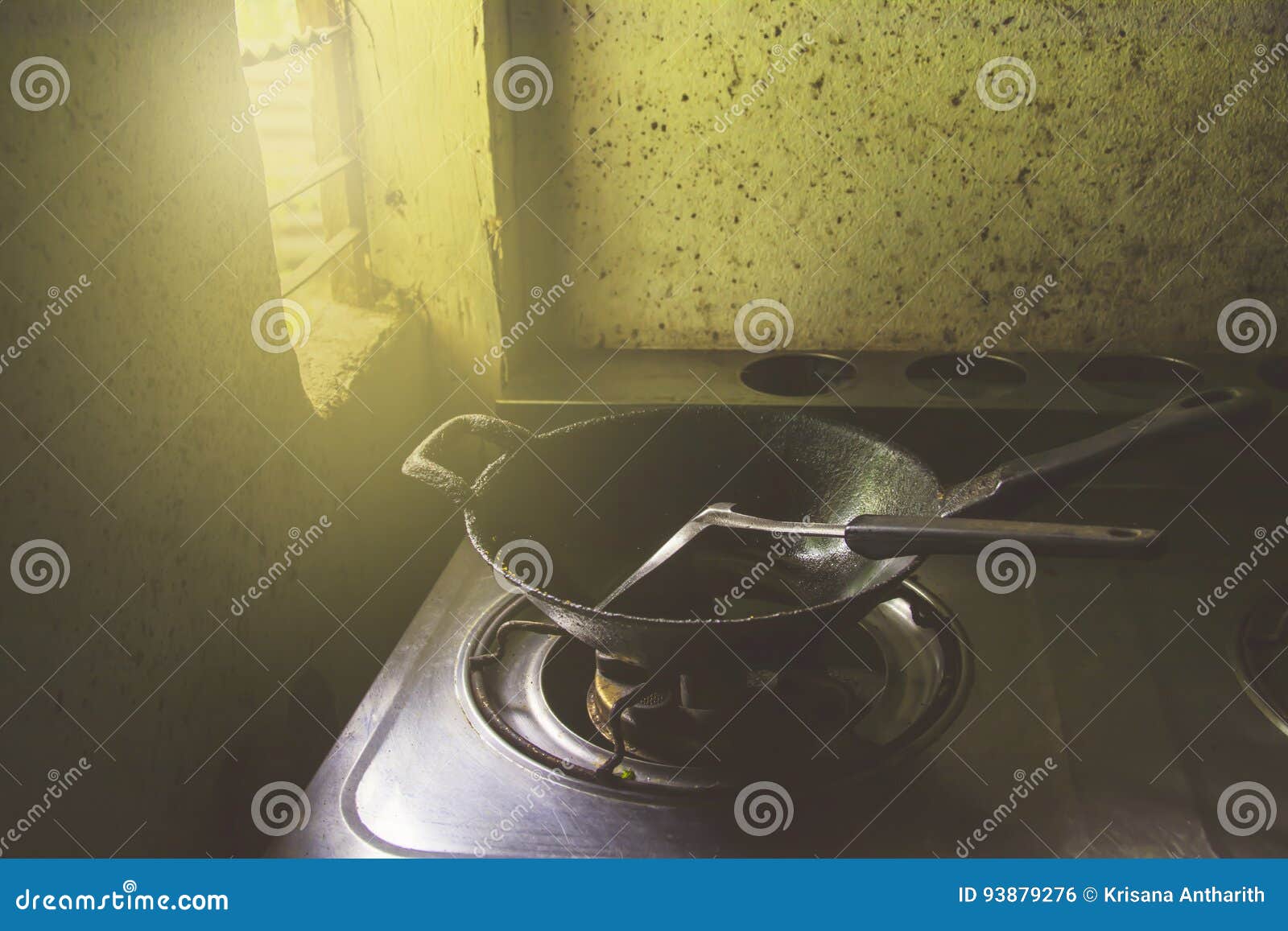 Frying Pan with Flipper in the Kitchen Stock Photo - Image of clean ...