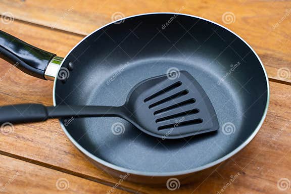 Frying Pan and Flipper Used in Frying for Cooking Stock Image - Image ...