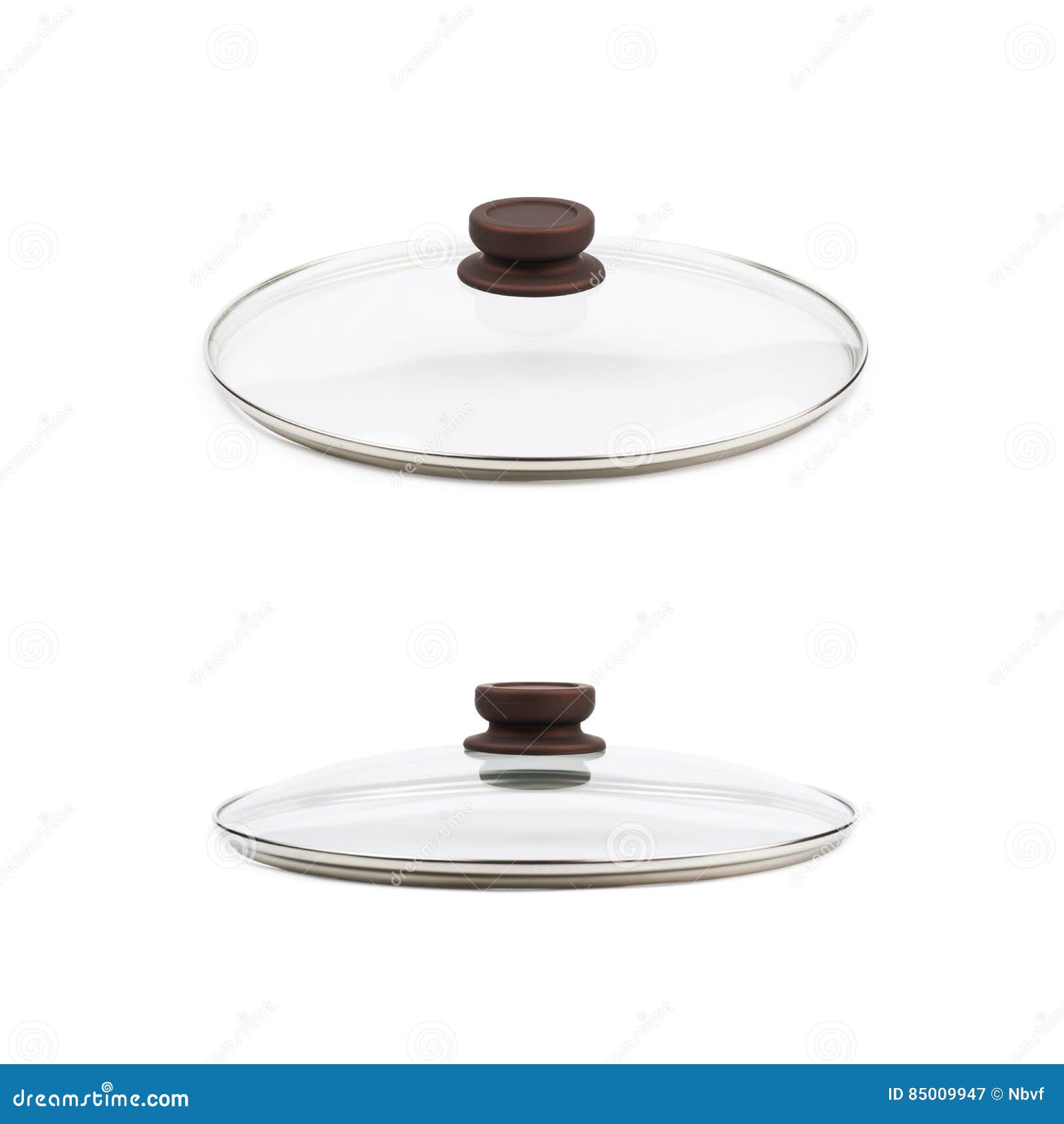 Frying Pan Glass Lid Isolated Stock Image - Image of dishware, plastic ...