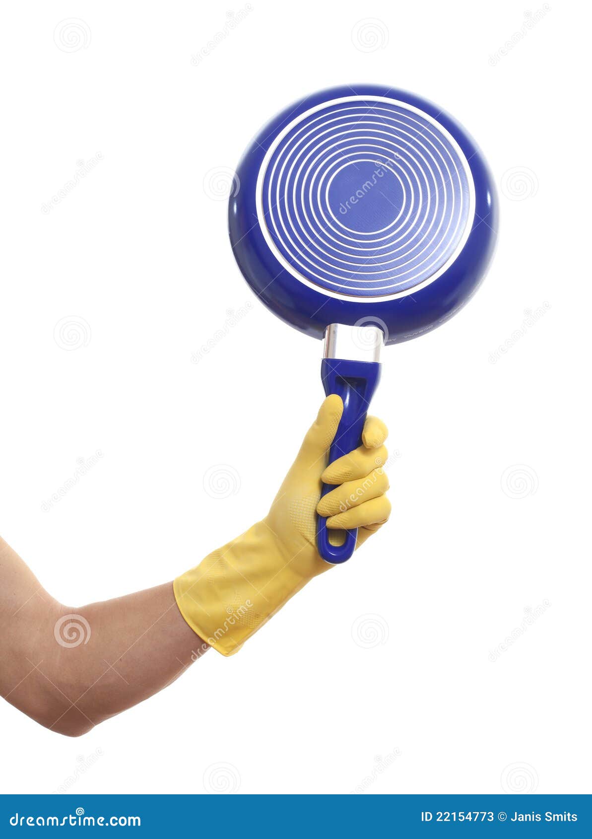 Frying pan and hand. stock image. Image of stainless - 22154773