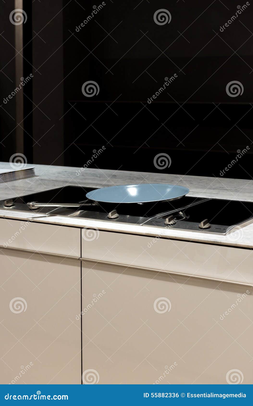 Frying Pan on Hob stock photo. Image of cooker, counter - 55882336
