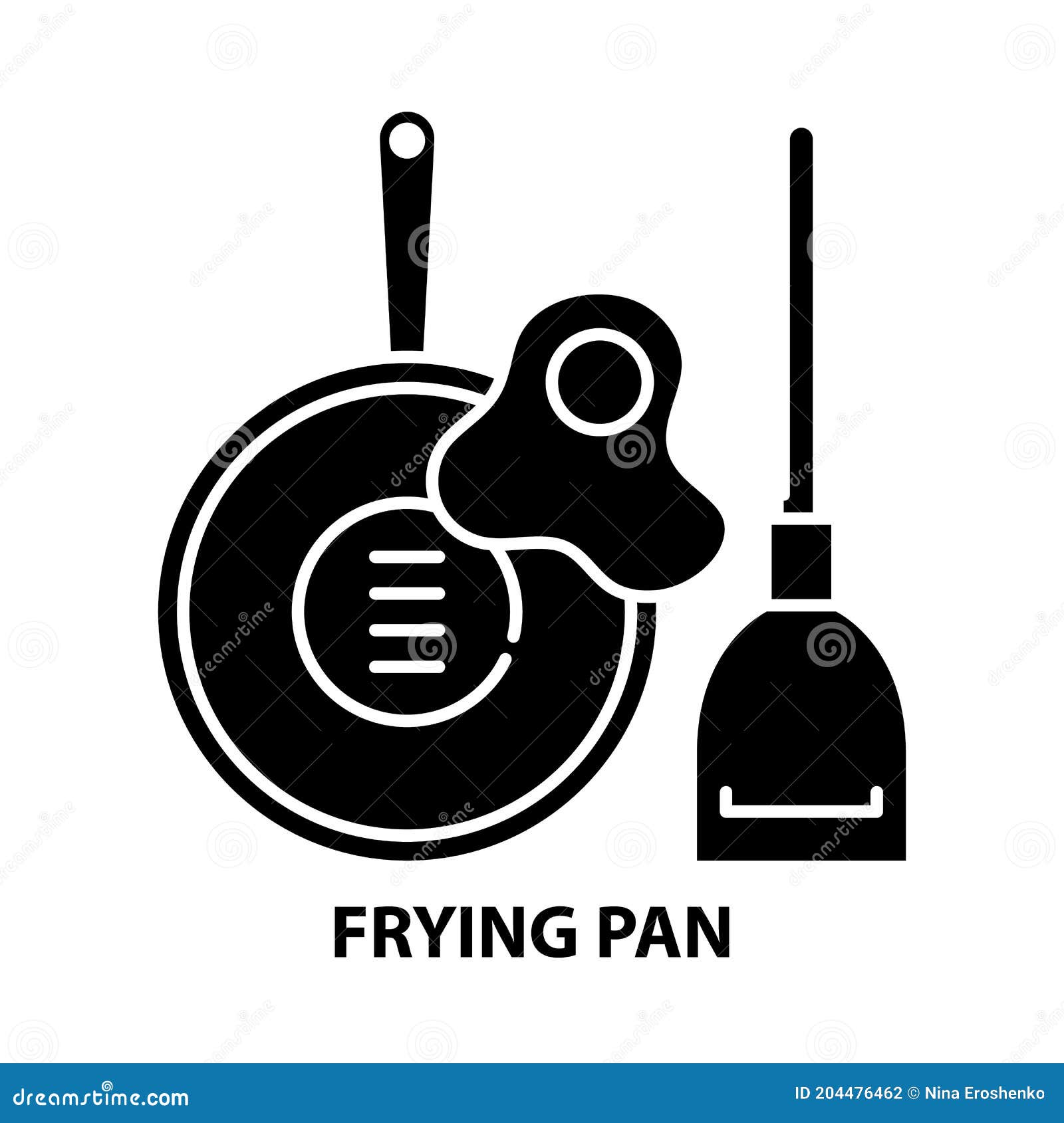 Frying Pan Icon, Black Vector Sign with Editable Strokes, Concept ...